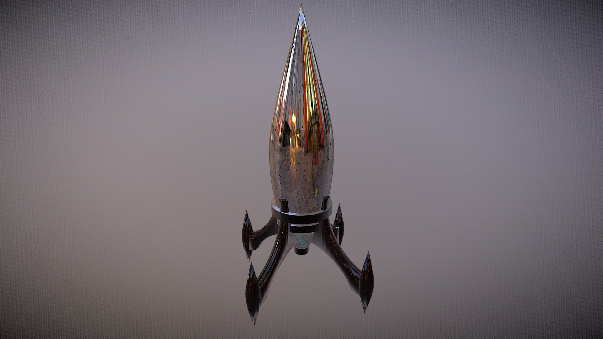 Low-Poly Retro Sci-fi Sharp-wing Rocket - Buy Royalty Free 3D model by ...