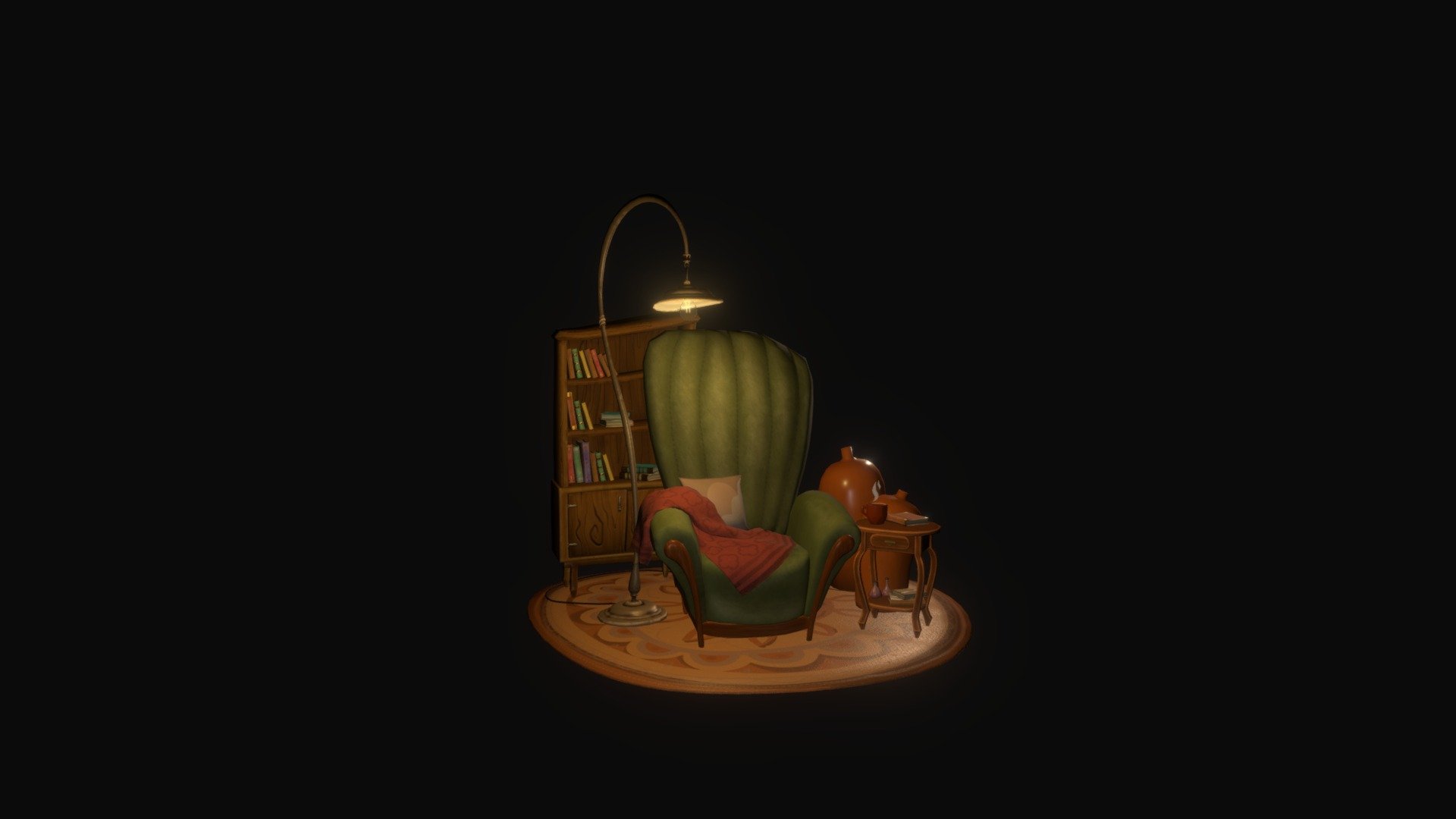 Stylized reading area - 3D model by dresouza3d (@Andressa.de.Souza1 ...