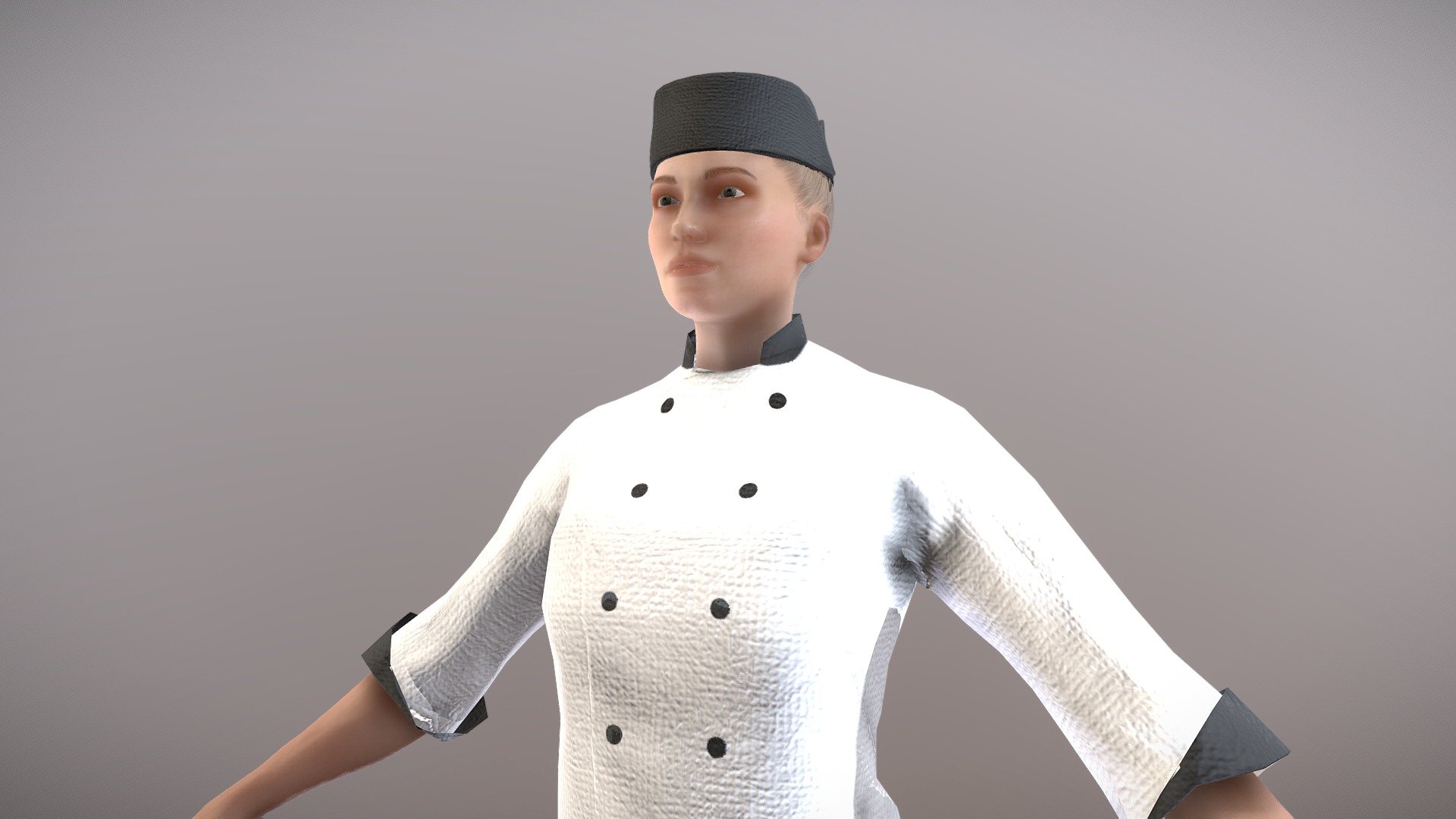 Female Caucasian Chef - 3D model by Digital Twin Studios ...