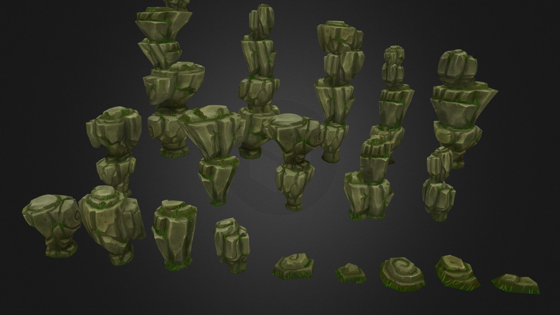 Rock Formation Pack 2 - Buy Royalty Free 3D model by 3dfancy [04ddc22 ...