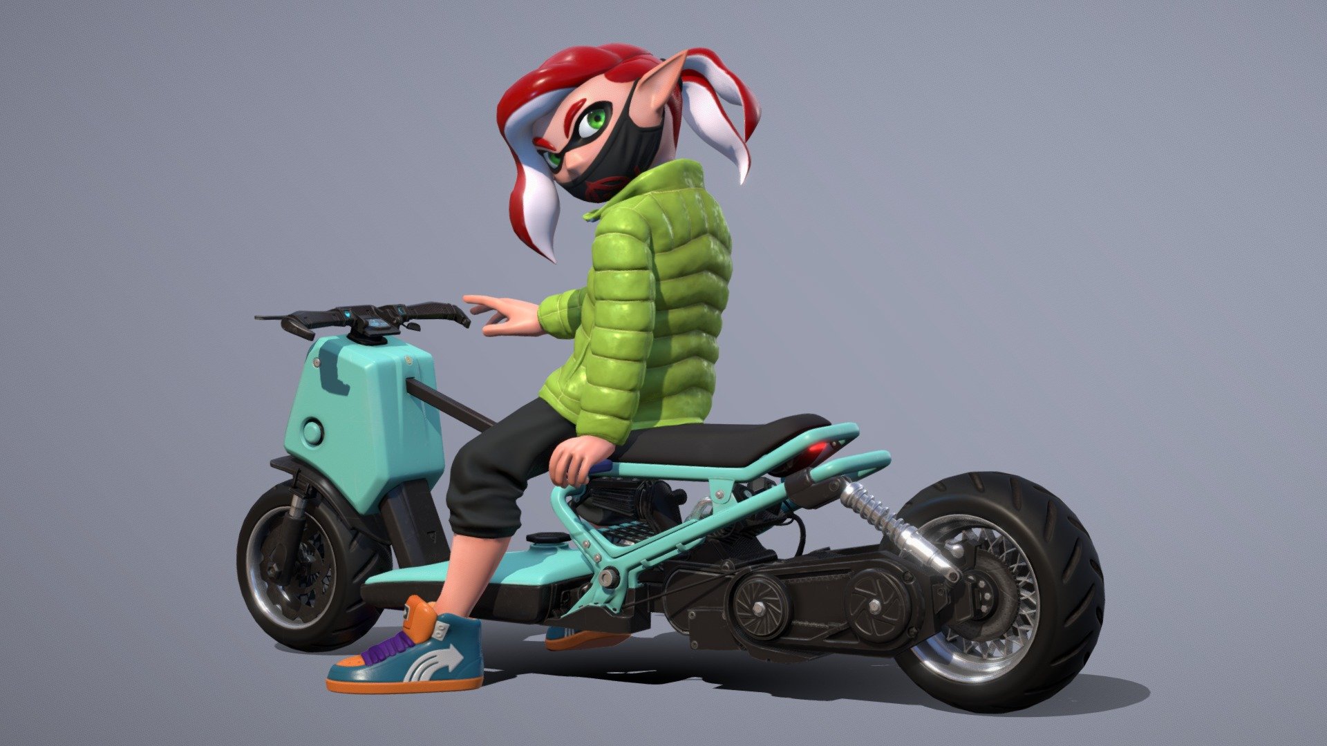 Splatoon Biker - 3D model by Ouroboroth [04e3a1e] - Sketchfab
