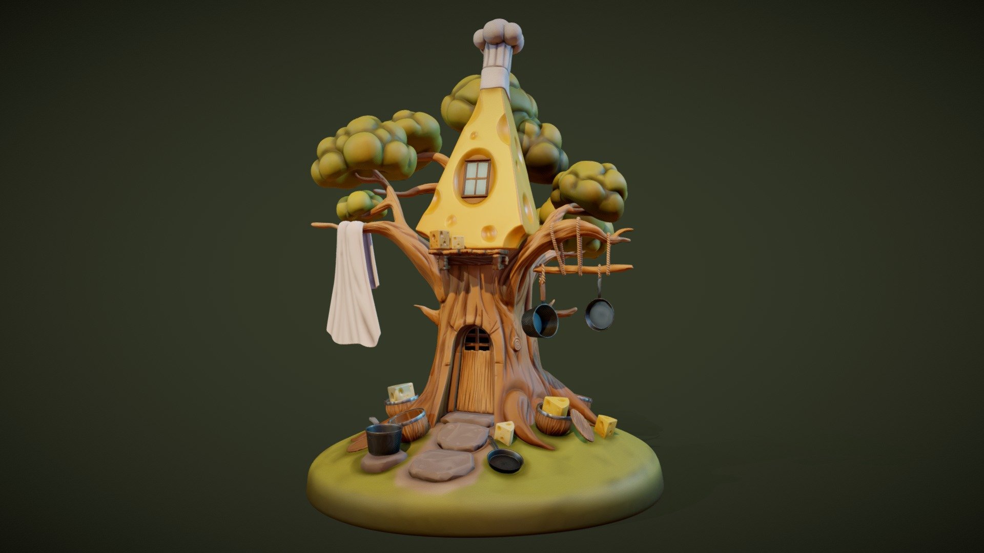 Remy's Treehouse - Sculpting Exam - 3D model by Jay Malik (@jay_malik ...