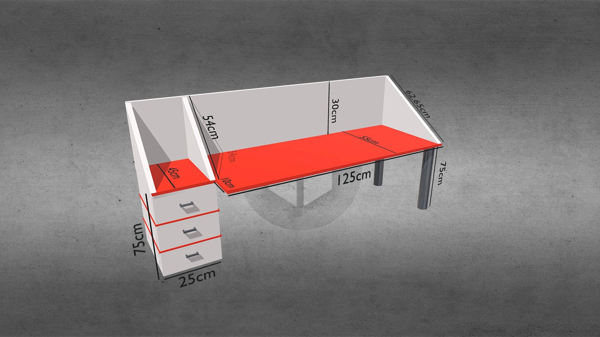 desk model - 3D model by AP (@AP4515) [04f34d7] - Sketchfab