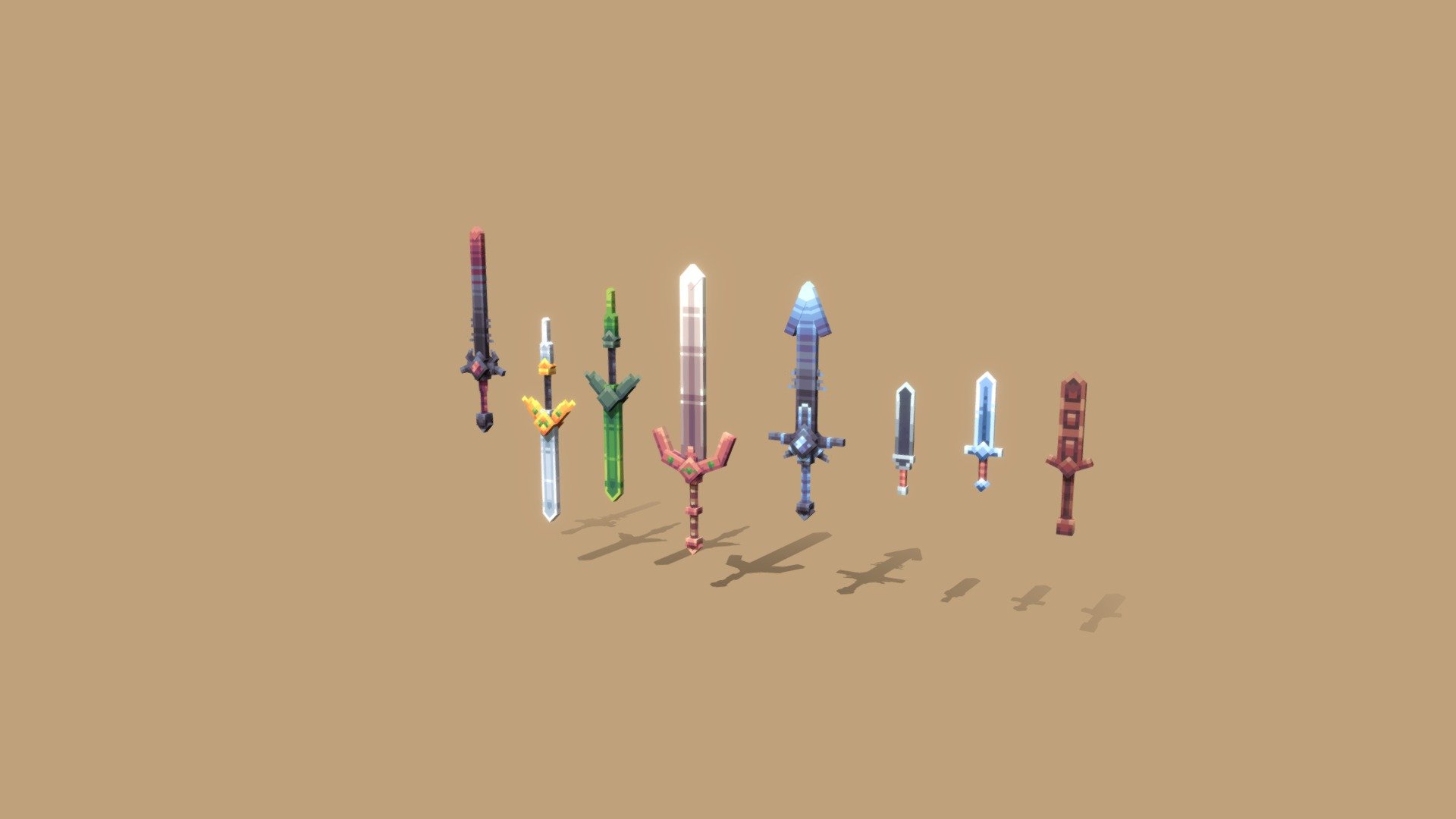 Set swords - 3D model by Maks - Art (@maksart1) [04f3ee0] - Sketchfab