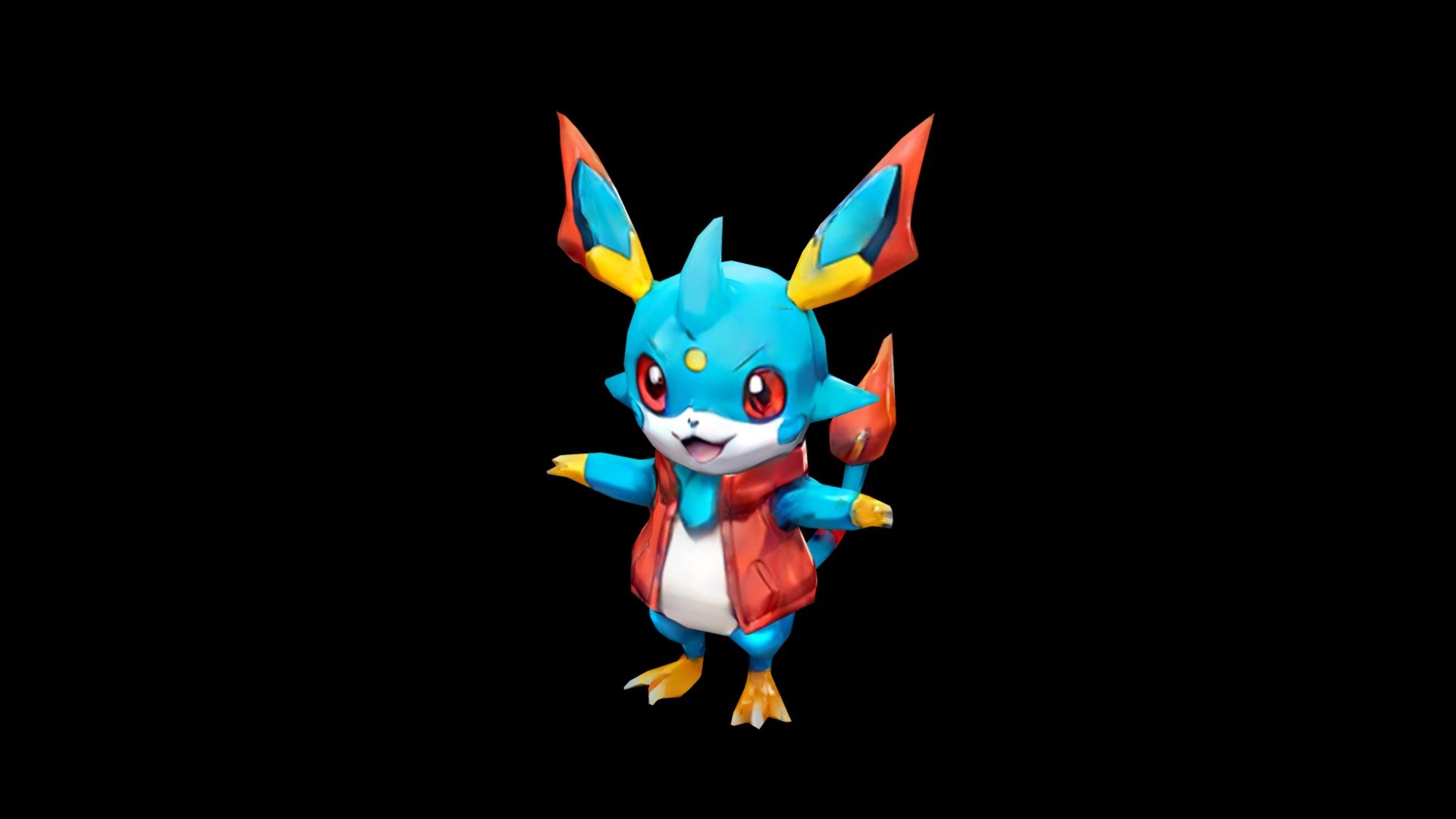 "Whimsical Azure Creature Toy with Playful Gestu - Download Free 3D ...
