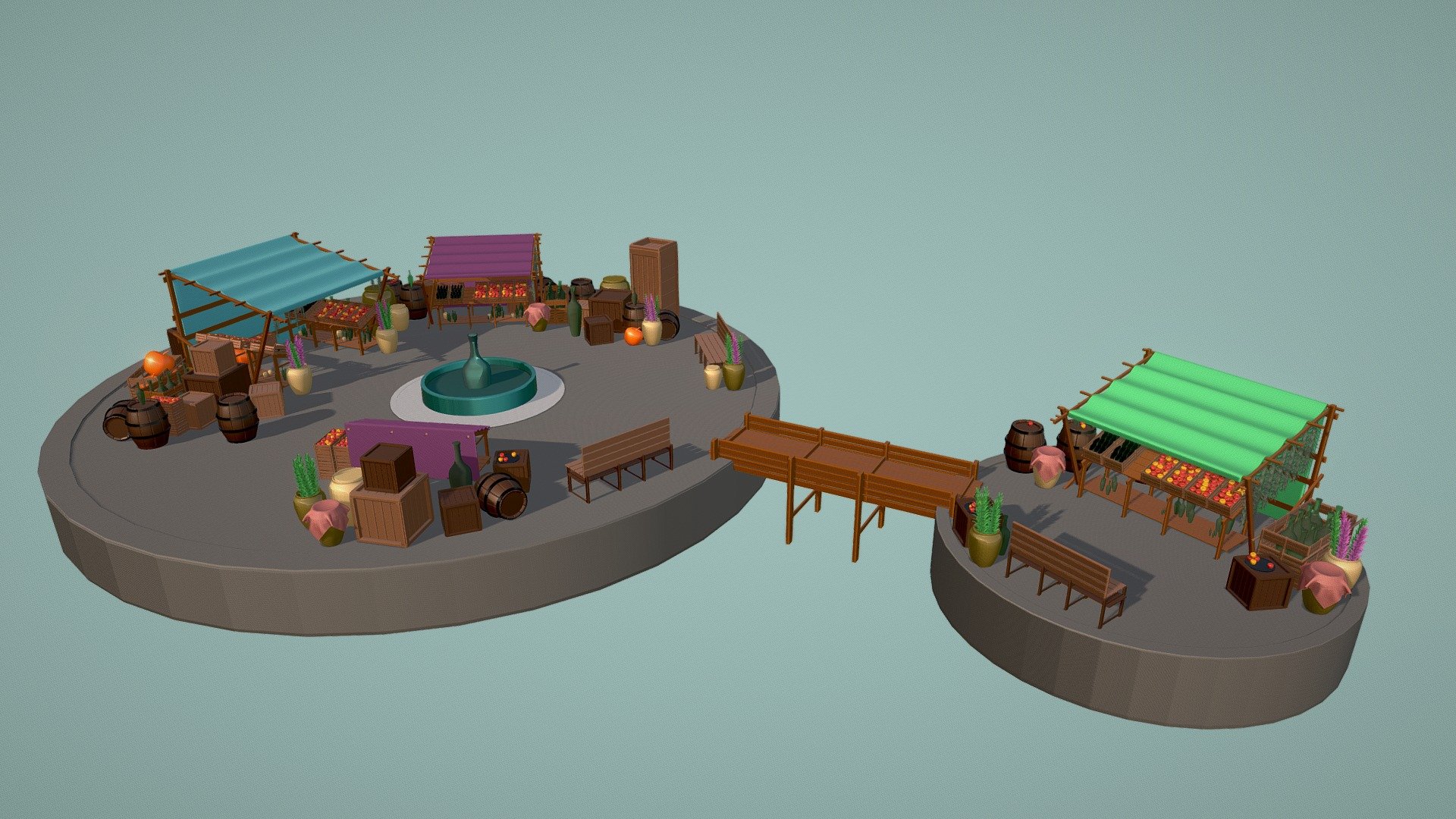 Market Place - 3D model by zmiija (@zmiijaa) [04fe943] - Sketchfab