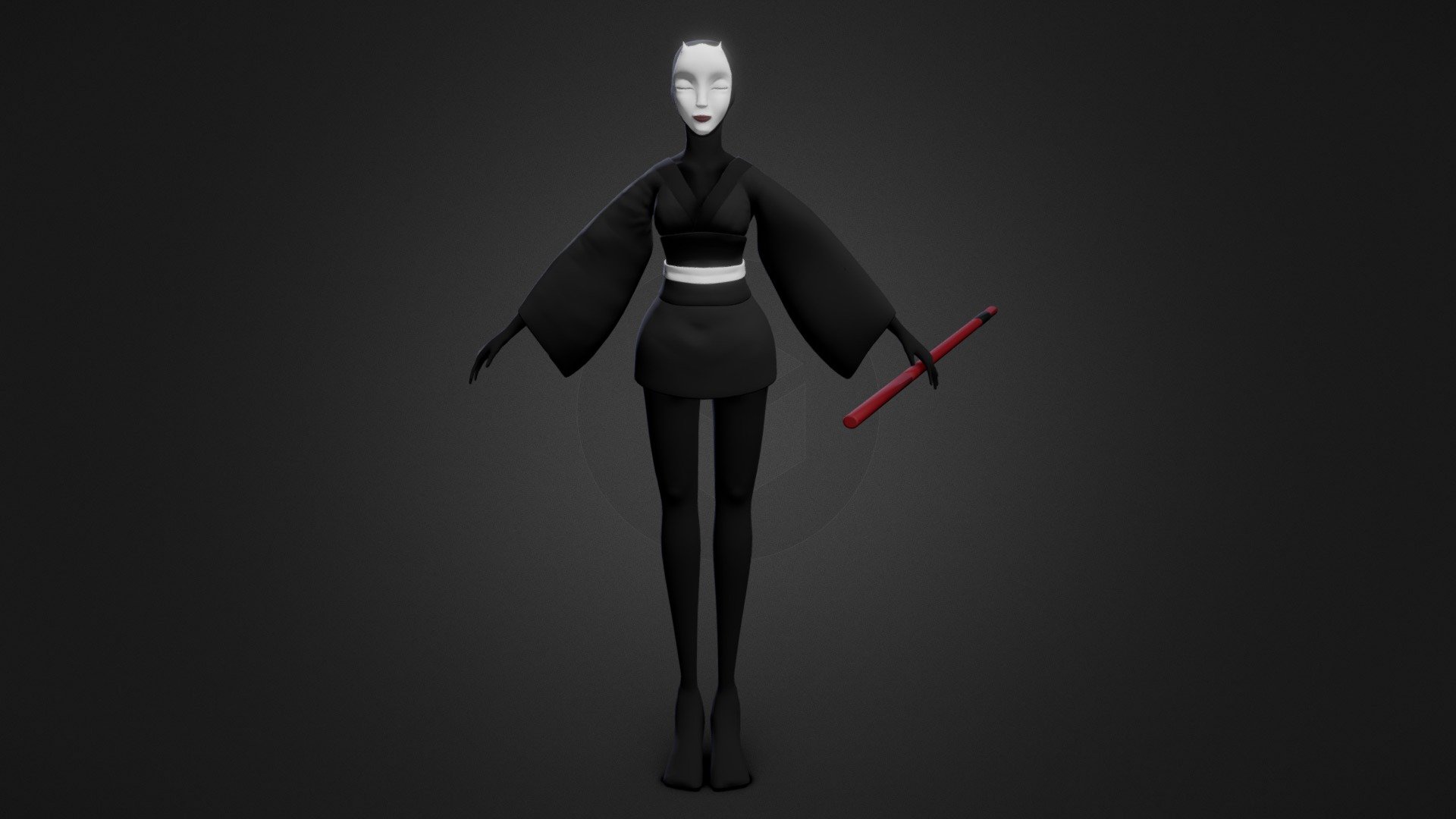 Masked Black Ninja Girl (Rigged) - Buy Royalty Free 3D model by luch ...