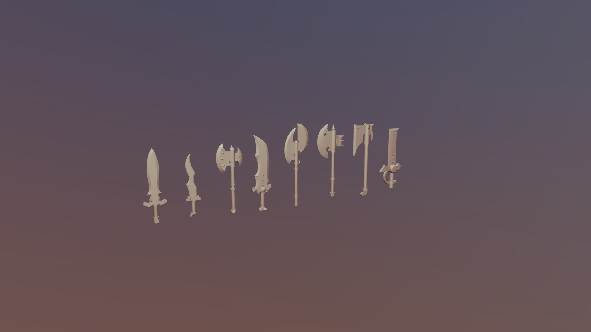 8 Melee Weapons Draft - 3D model by Viktor Vialov (@Vialov) [05014fe ...