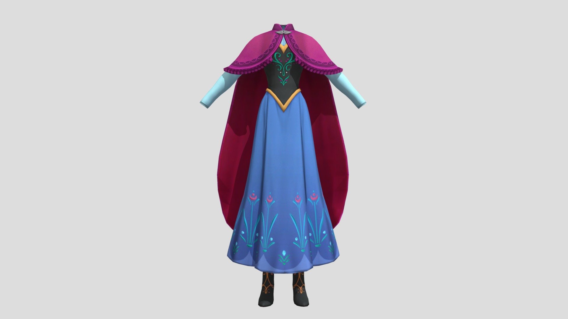 Princess Anna Clothes - Download Free 3D model by Princess Gowns ...