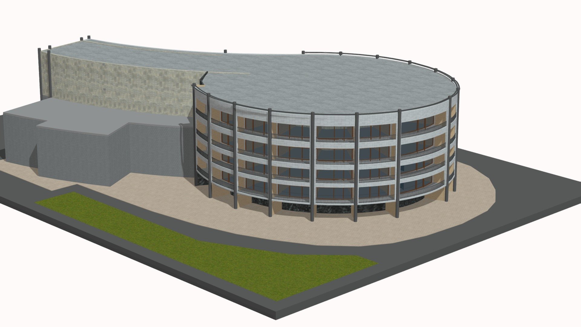 modern residential complex official building - Download Free 3D model ...