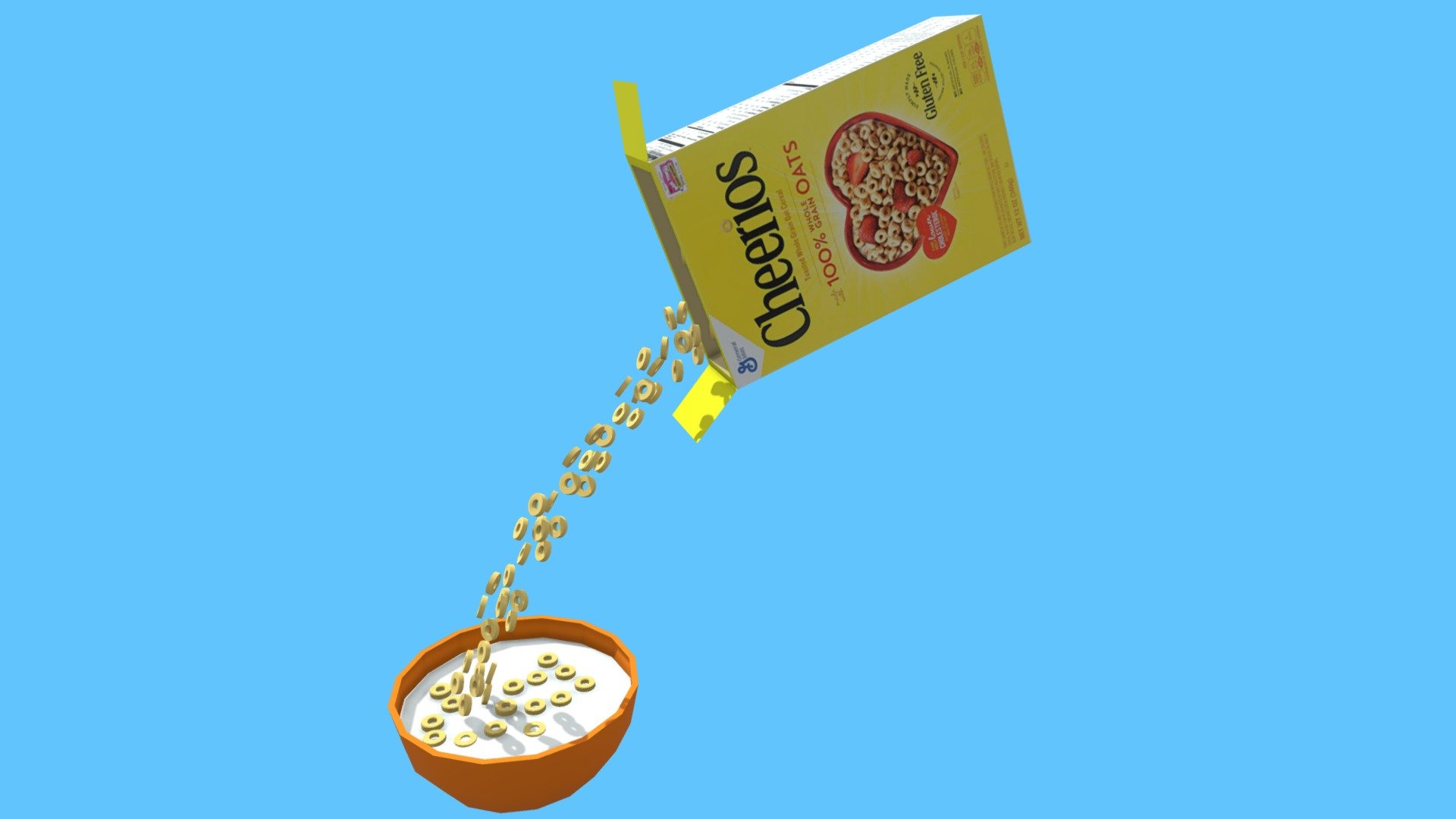 Low Poly Bowl of Cheerios - Download Free 3D model by Designed By ...