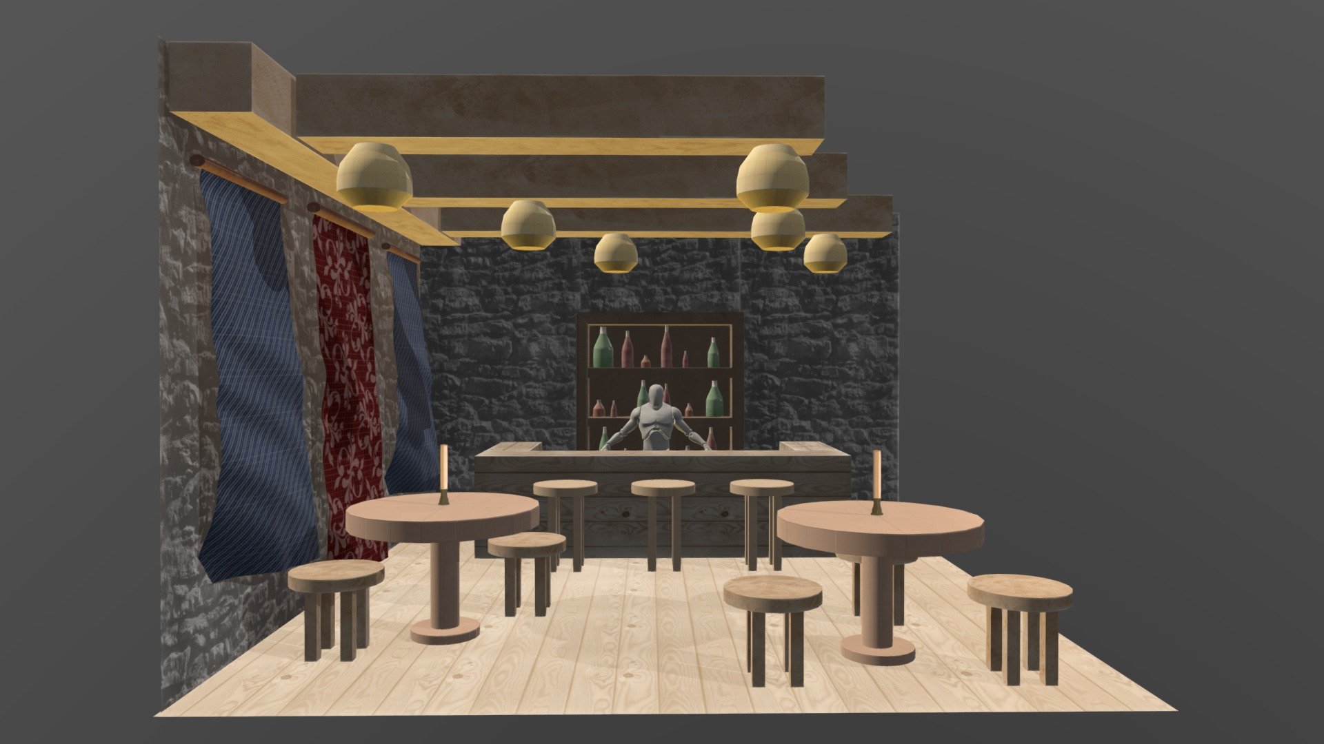Medieval Pub Diorama - 3D model by grimoire.soph [050eb5d] - Sketchfab