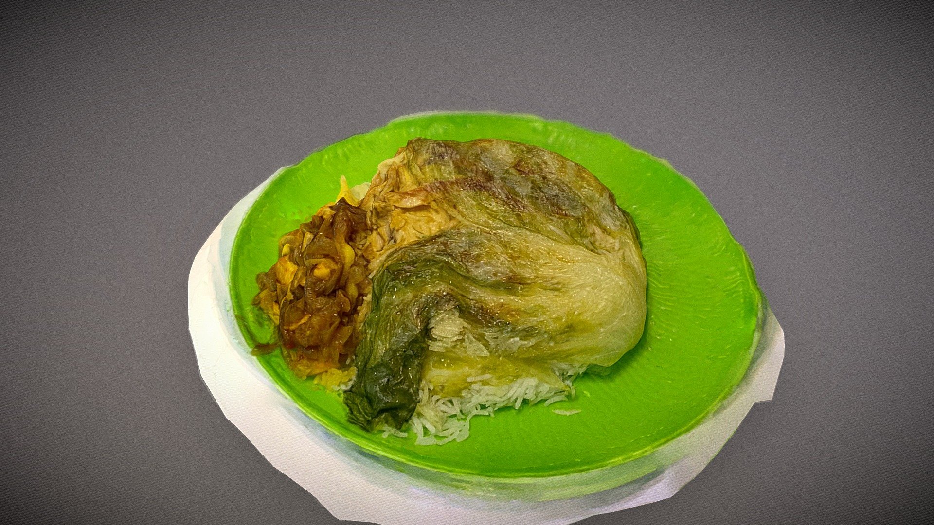 Chicken and Rice with Lettuce Tahdig - Download Free 3D model by ...