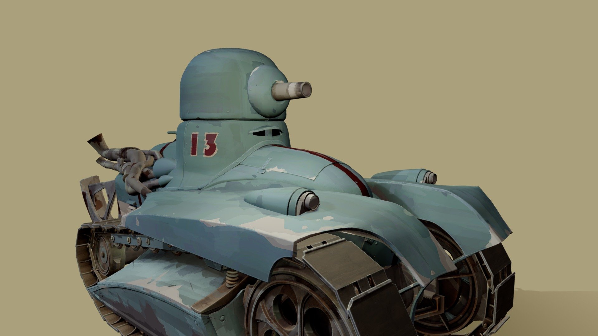 Retro Tank - 3D model by NeliButz [05148ef] - Sketchfab