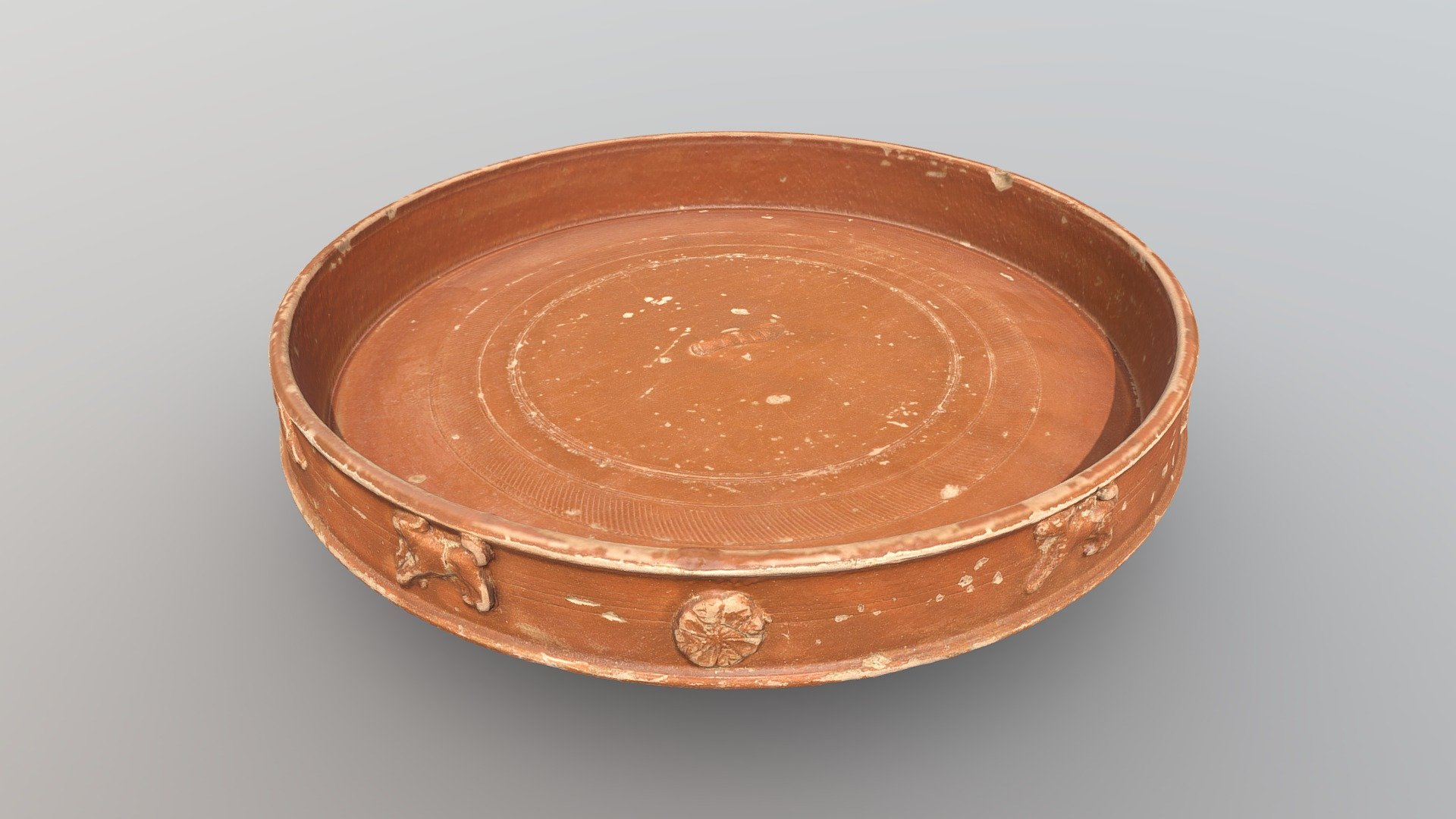 Roman Pottery, Terra sigillata plate on foot - 3D model by gamulini ...