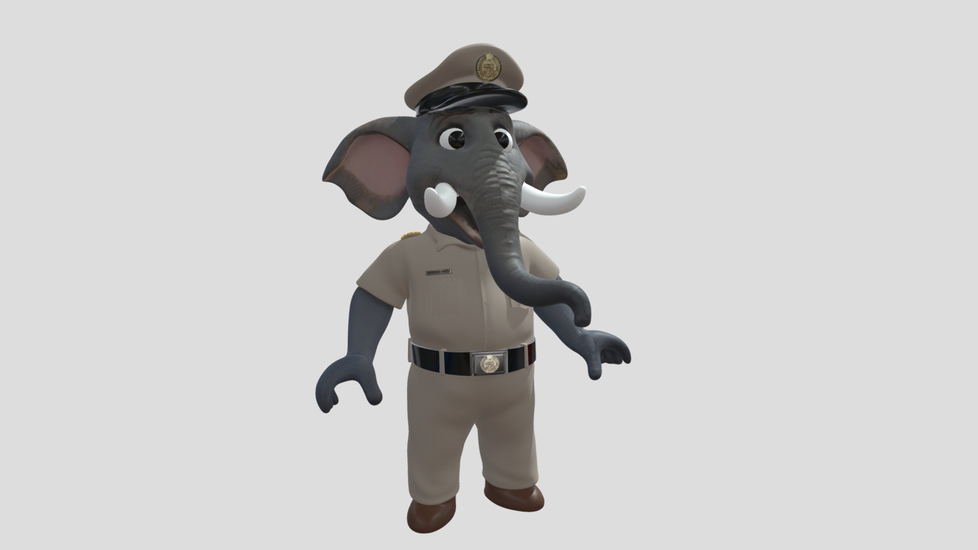 Cartoon Elephant Officer - 3D model by merakivfx [0519666] - Sketchfab