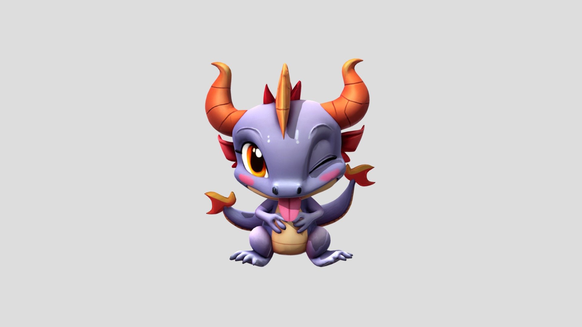 Cute Dragon 3D Model GLB - Download Free 3D model by dimenxioner.com ...