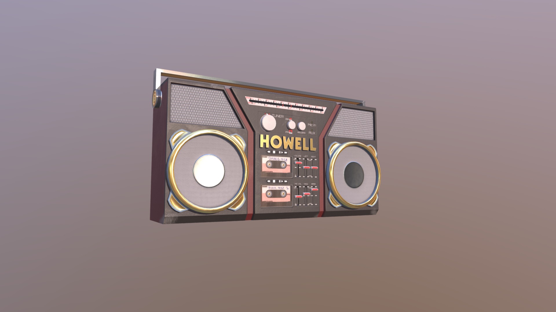 Boom Box - 3D model by Tyler V Howell (@TVHowell) [051fa90] - Sketchfab