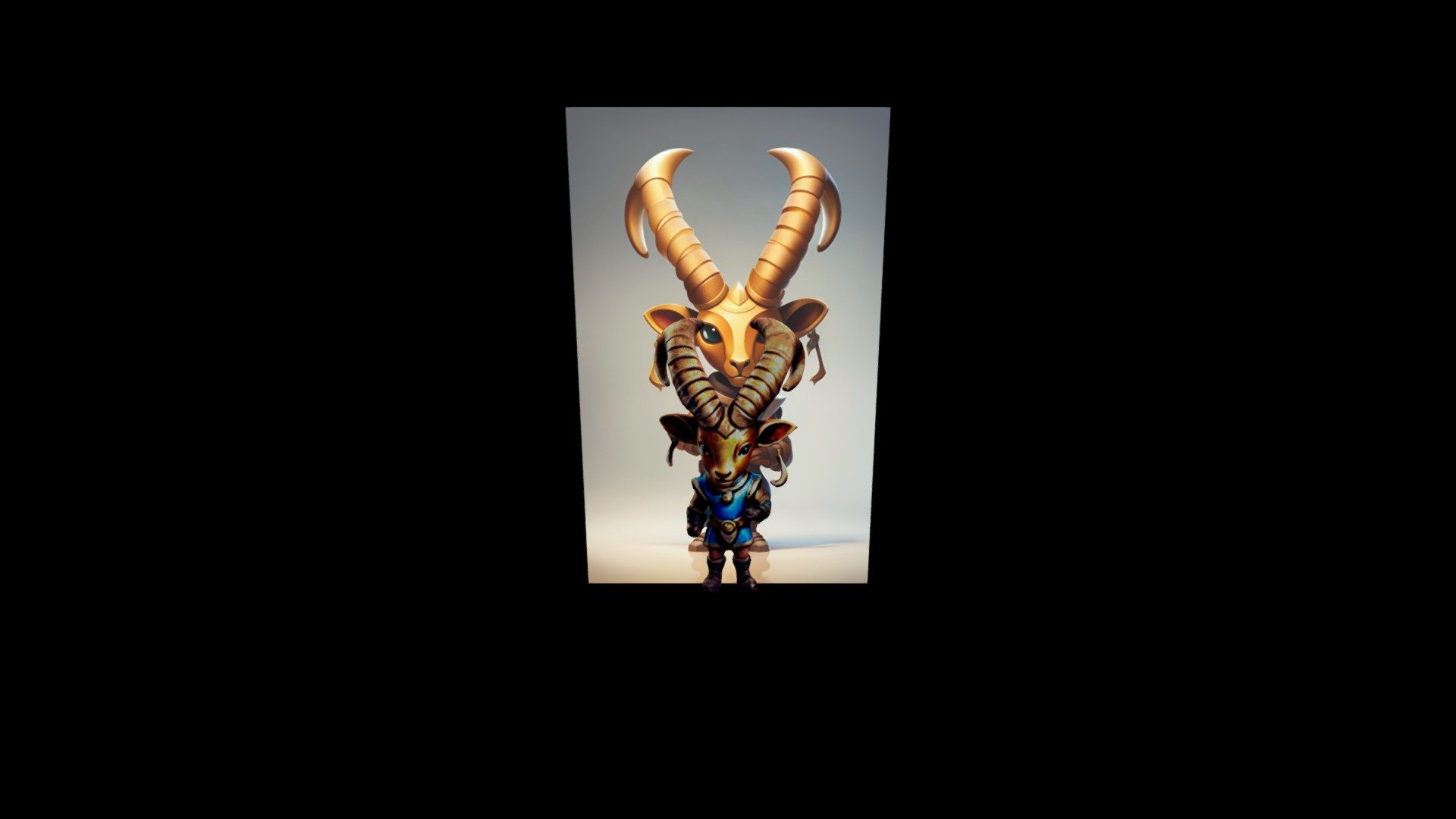 a of a cartoon goat with horns and a sword, 3 d - Download Free 3D ...