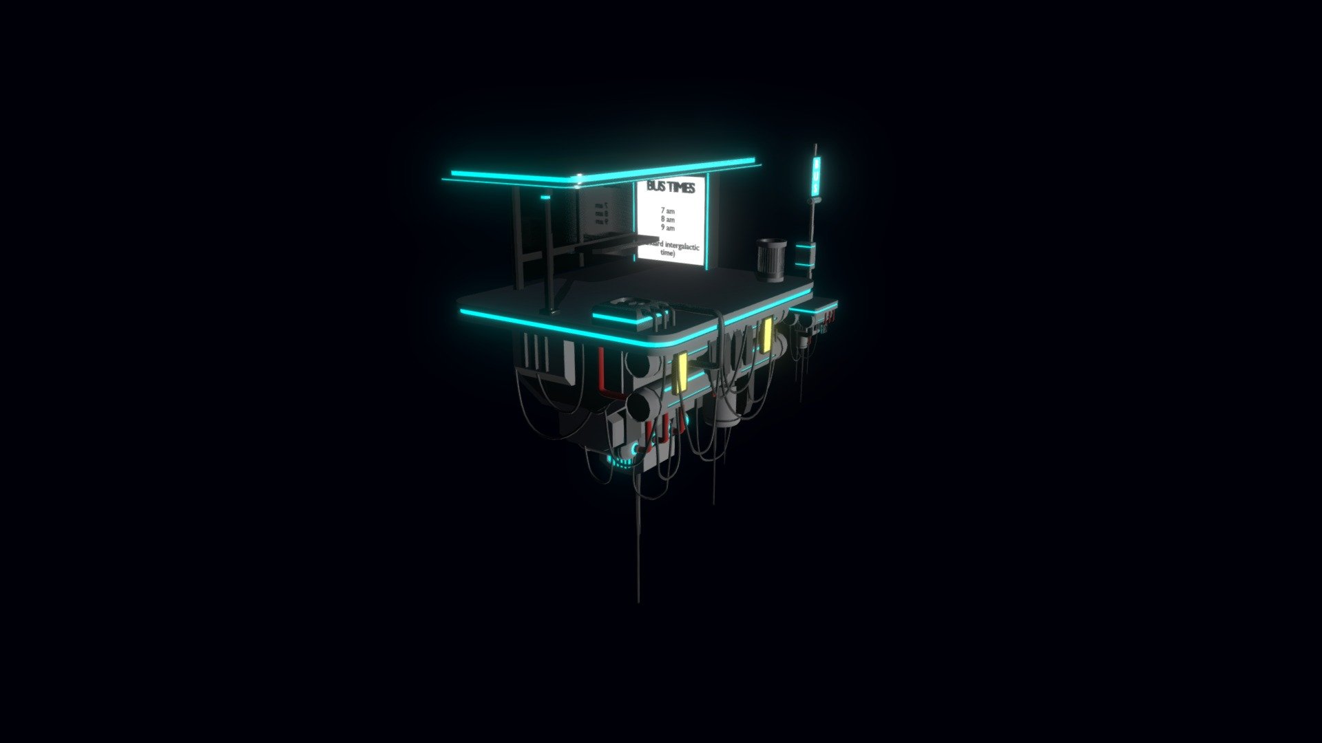 cyberpunk flying bus stop - 3D model by grizzlyart [0527ca0] - Sketchfab