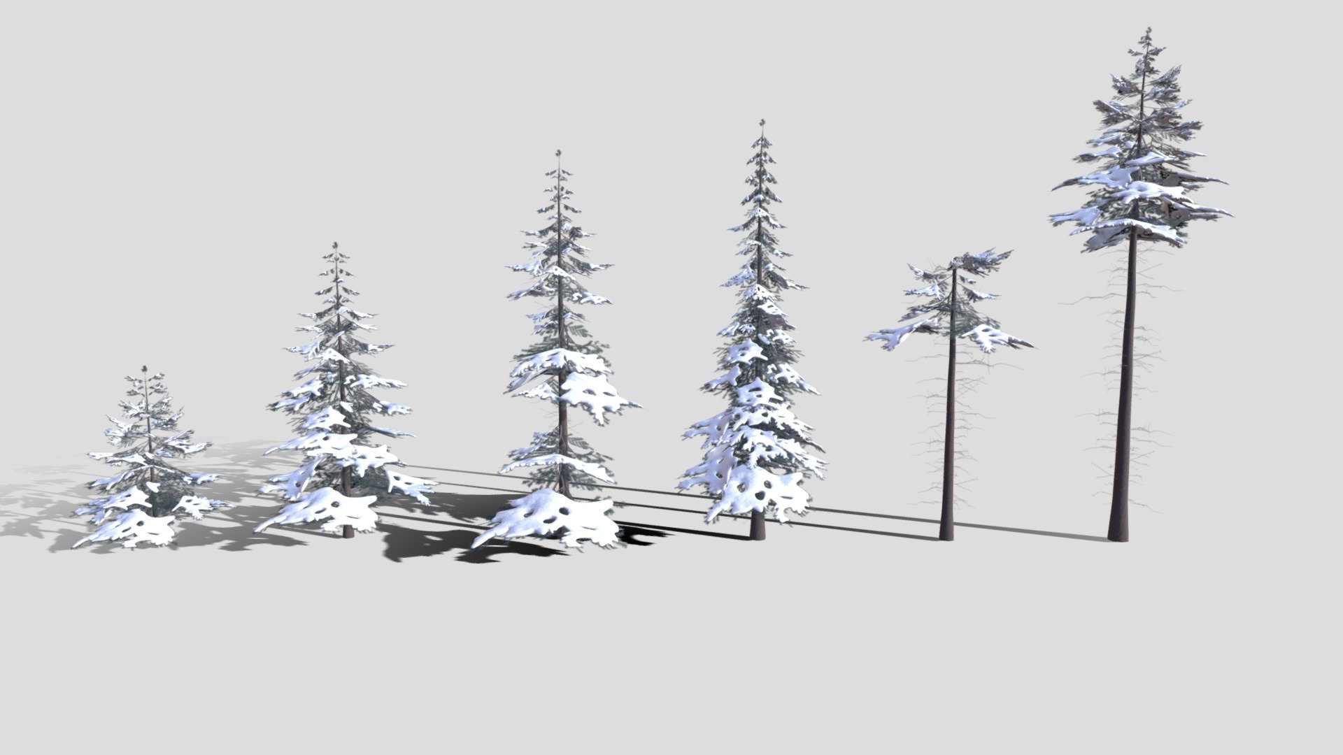 Low Poly Snowy Spruce Tree Pack - Buy Royalty Free 3D model by kambur ...