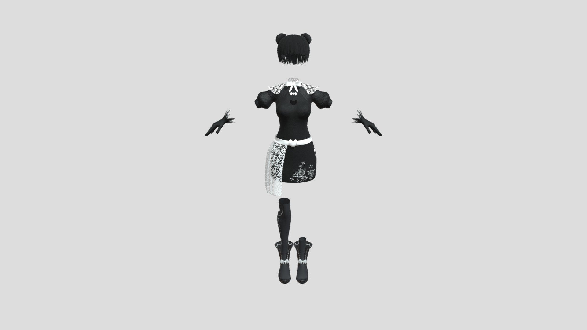 [Clothes/Hair] Goth Girl Set - Download Free 3D model by Messrs ...