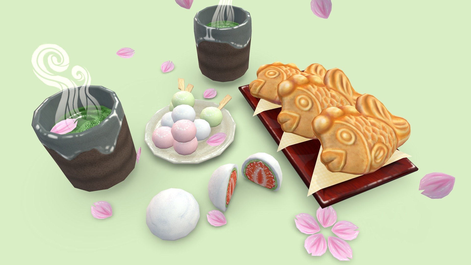 Hanami - Handpainted - 3D model by crazzity [053e4b7] - Sketchfab