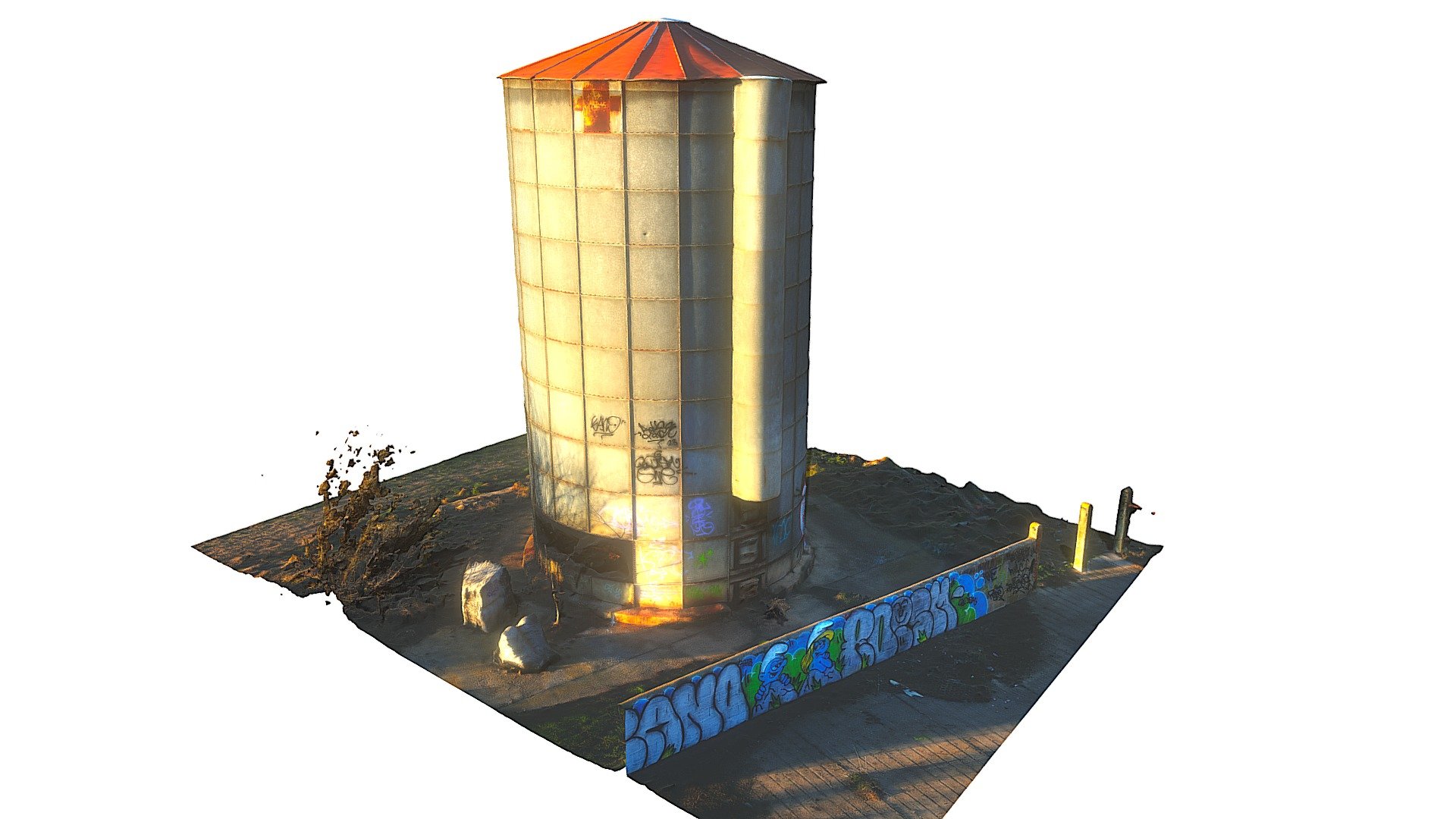 Decaying Industrial Legacy: Abandoned Silo - 3D model by palperdrone ...