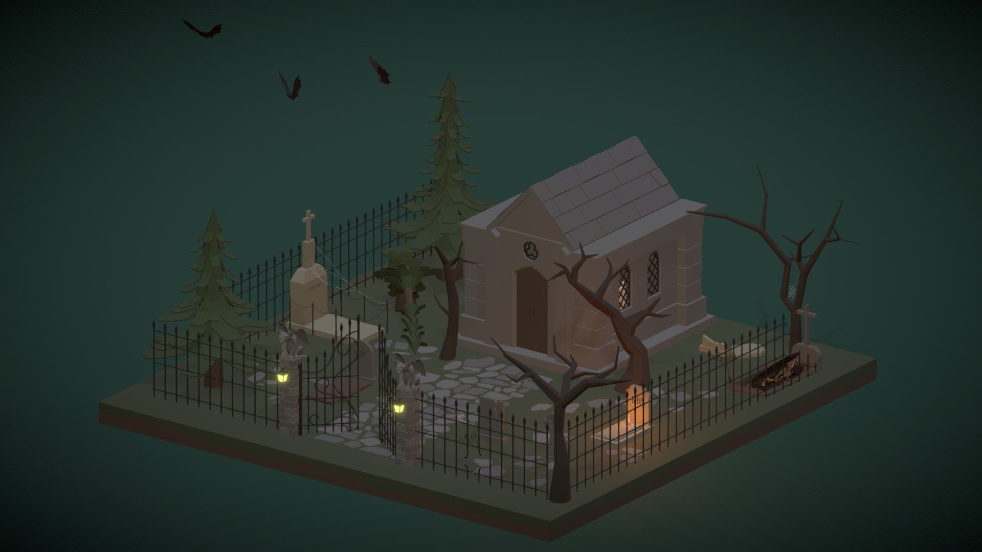 Cemetery - Buy Royalty Free 3D model by ApprenticeRaccoon [0546a16 ...