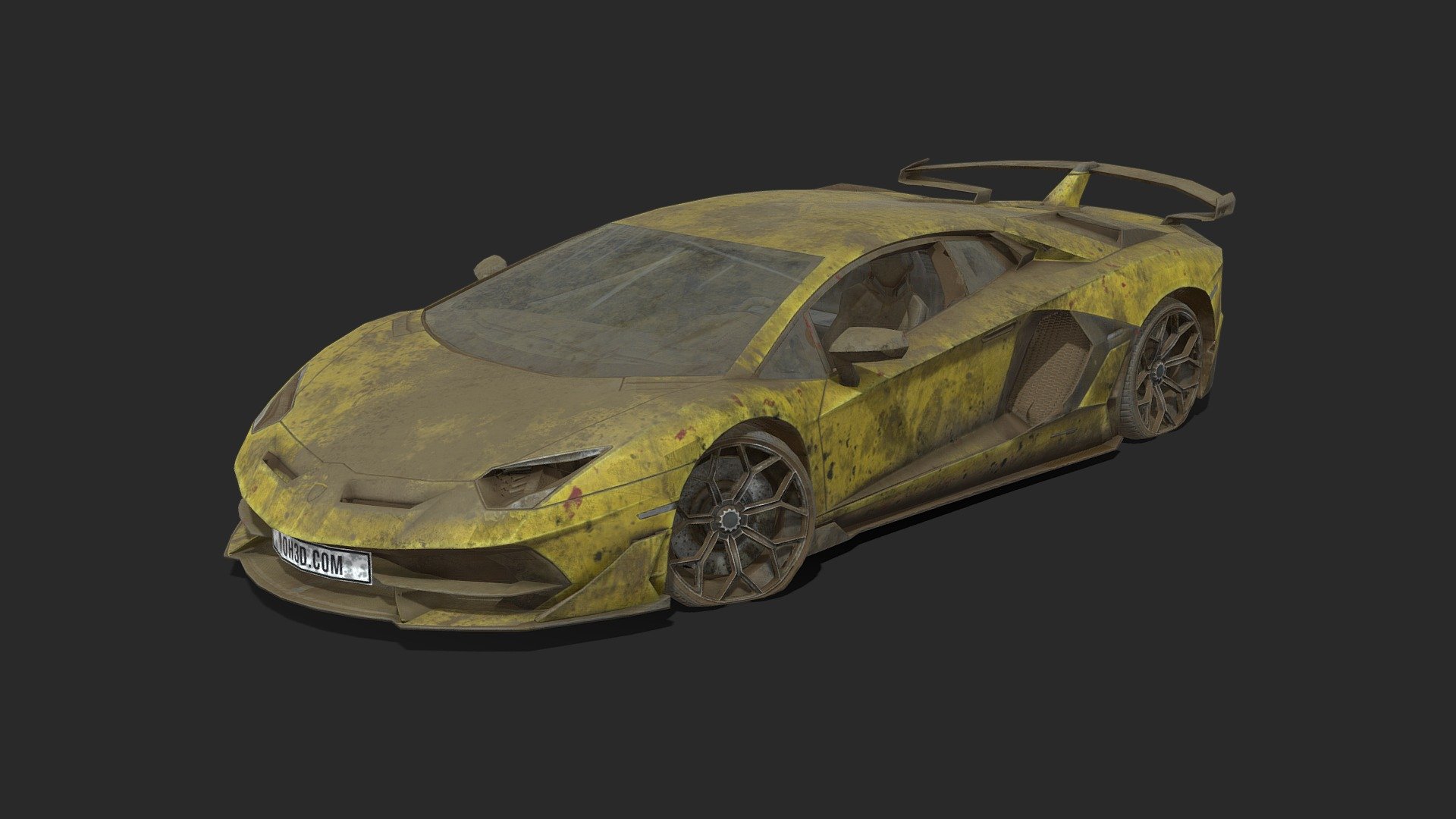 Abandoned Car - Lamborghini Aventador - Buy Royalty Free 3D model by ...