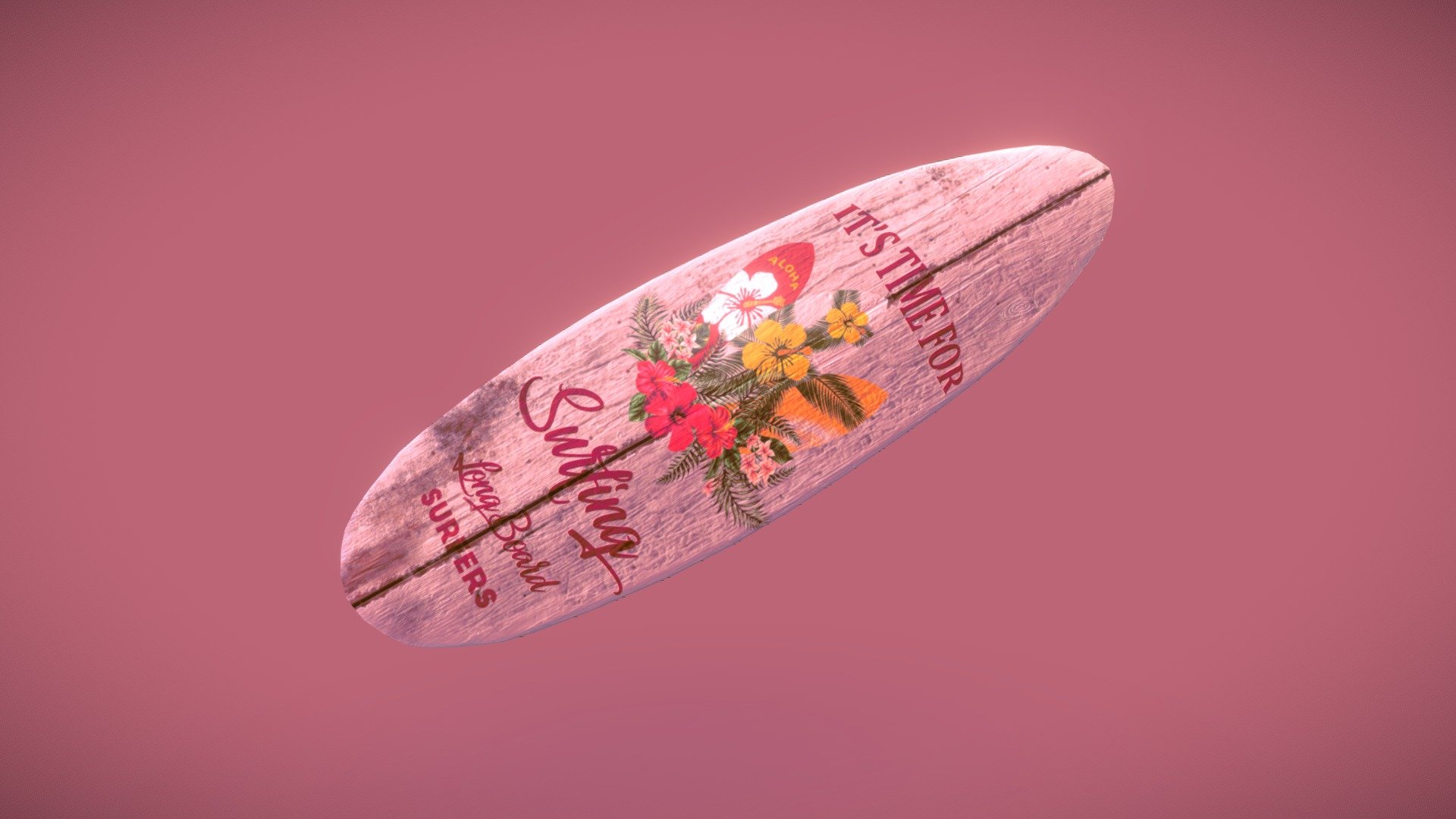 Wooden Surfboard - Download Free 3D model by Germán Insua (@ginsua ...