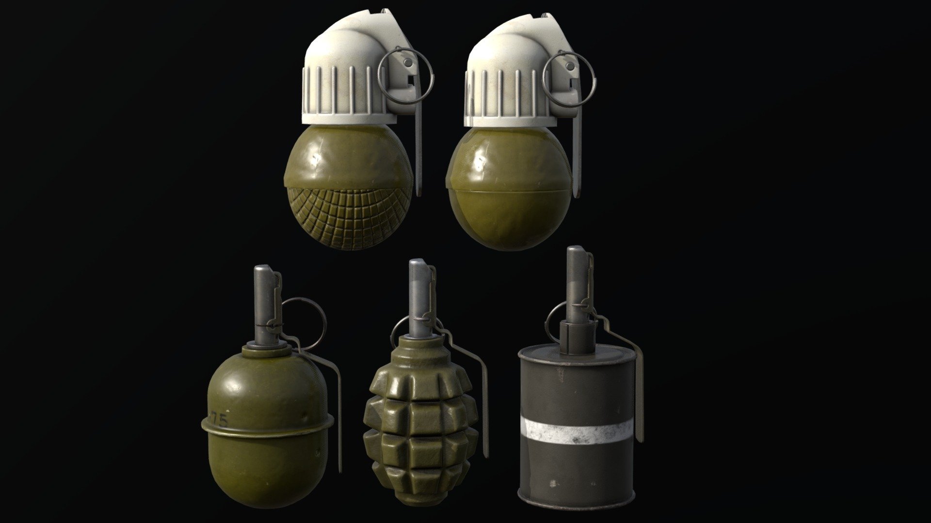 Russian Grenades Pack - Buy Royalty Free 3D model by SeveN (@SeveN-Models) [0560db7] - Sketchfab ...