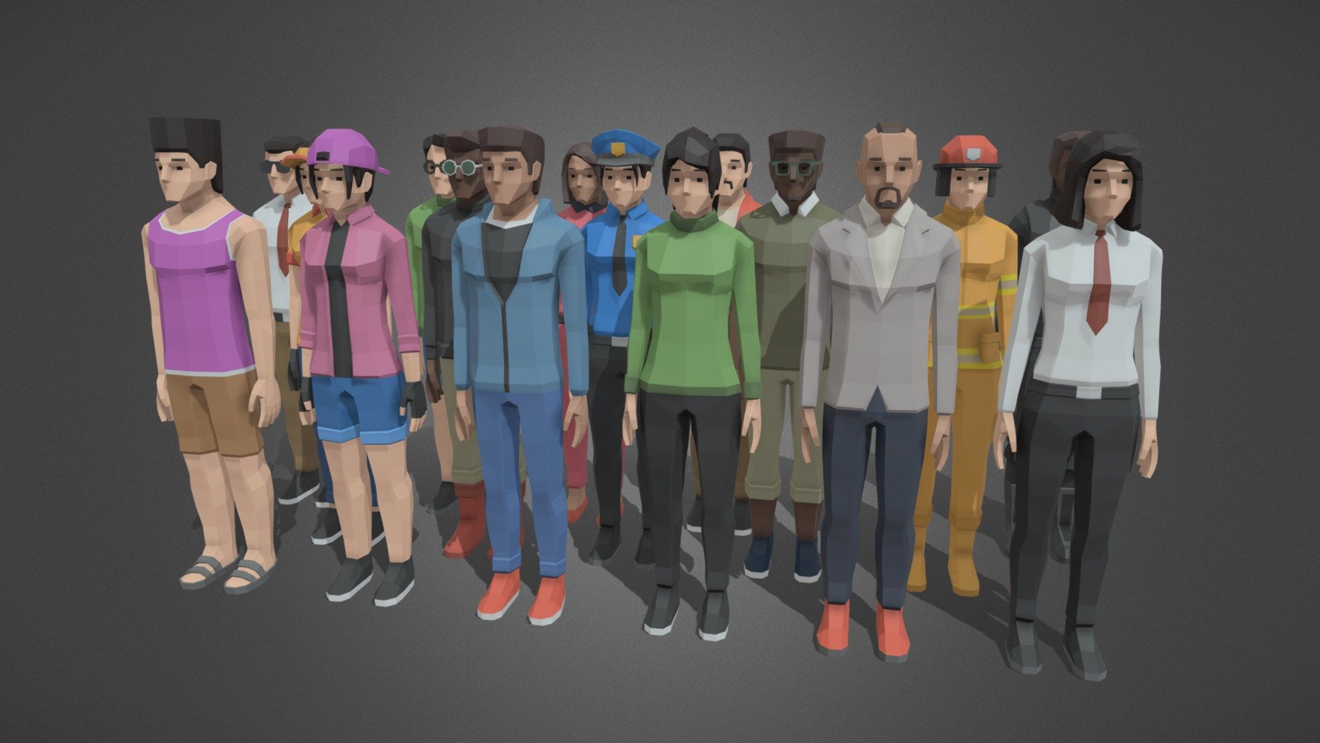 Modular Low Poly People Unity Asset - 3D model by UniquePlayer [056dc74 ...