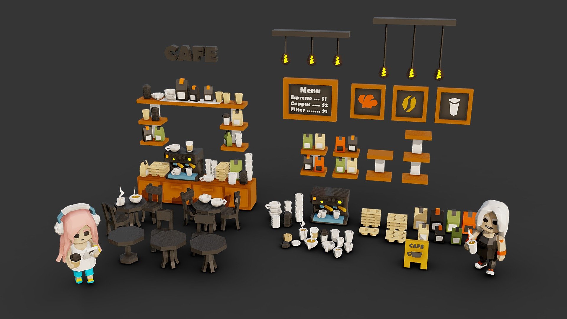 Assets coffee shop - 3D model by Konstantin (@burunduk) [057206e ...