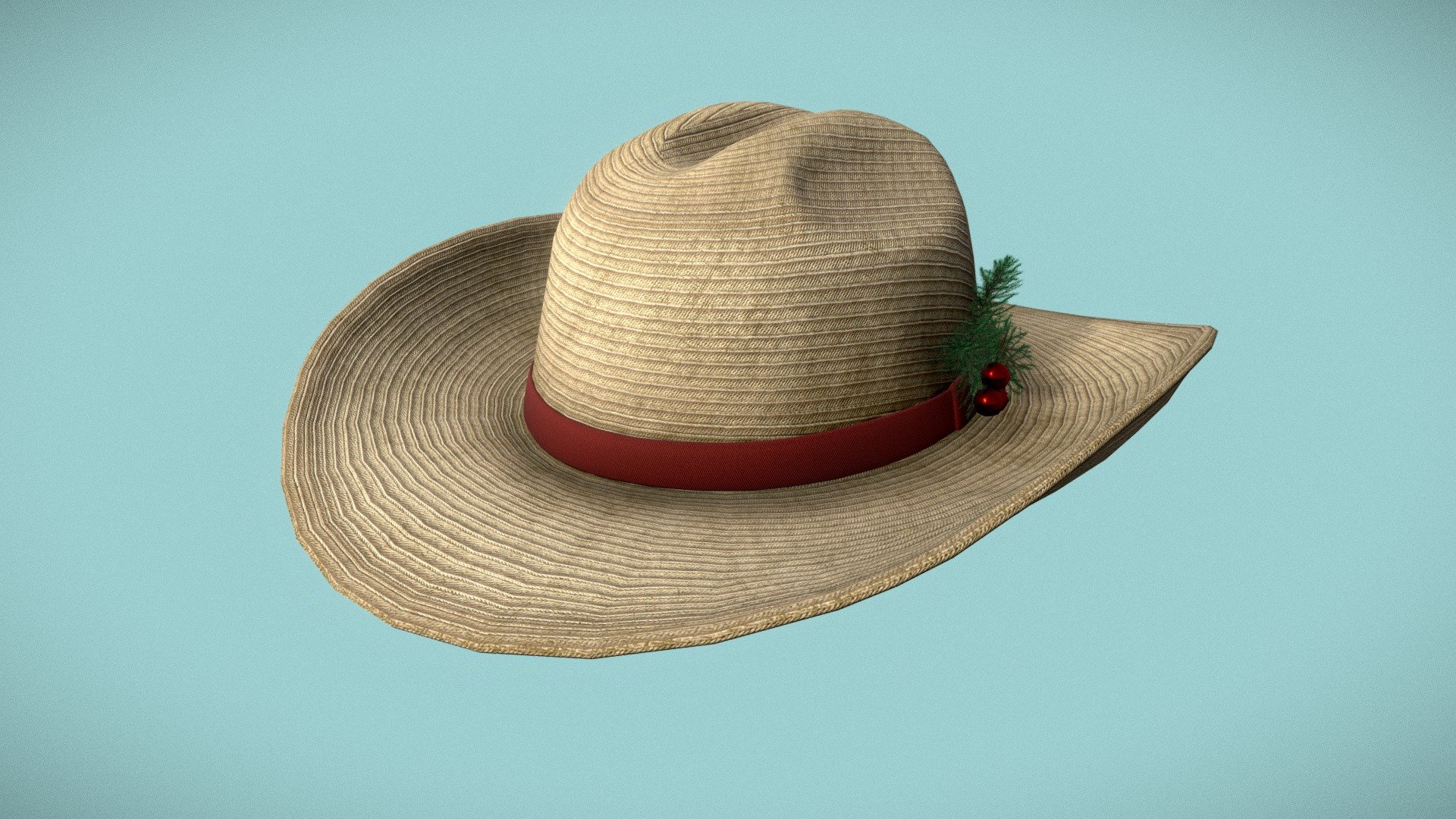 Christmas Straw Hat - Download Free 3D model by arloopa [057e147 ...