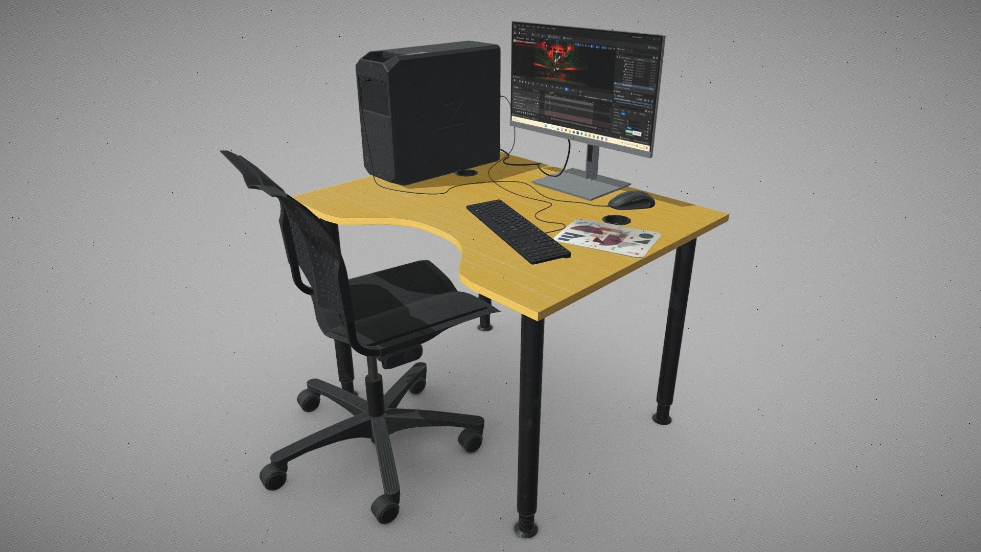 PC workstation - 3D model by jorkop [057fbc5] - Sketchfab