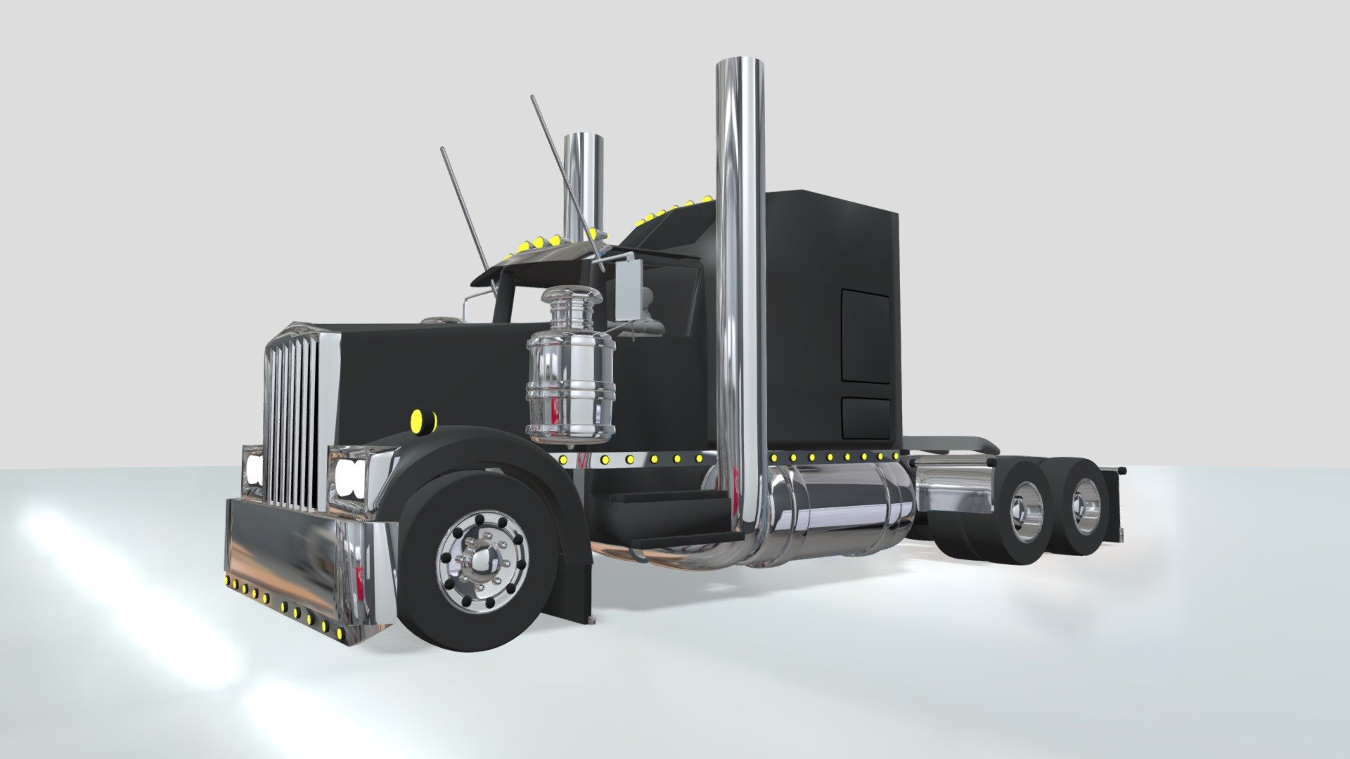 KW 18 Wheeler Truck - 3D model by fxgrafx [05827ea] - Sketchfab
