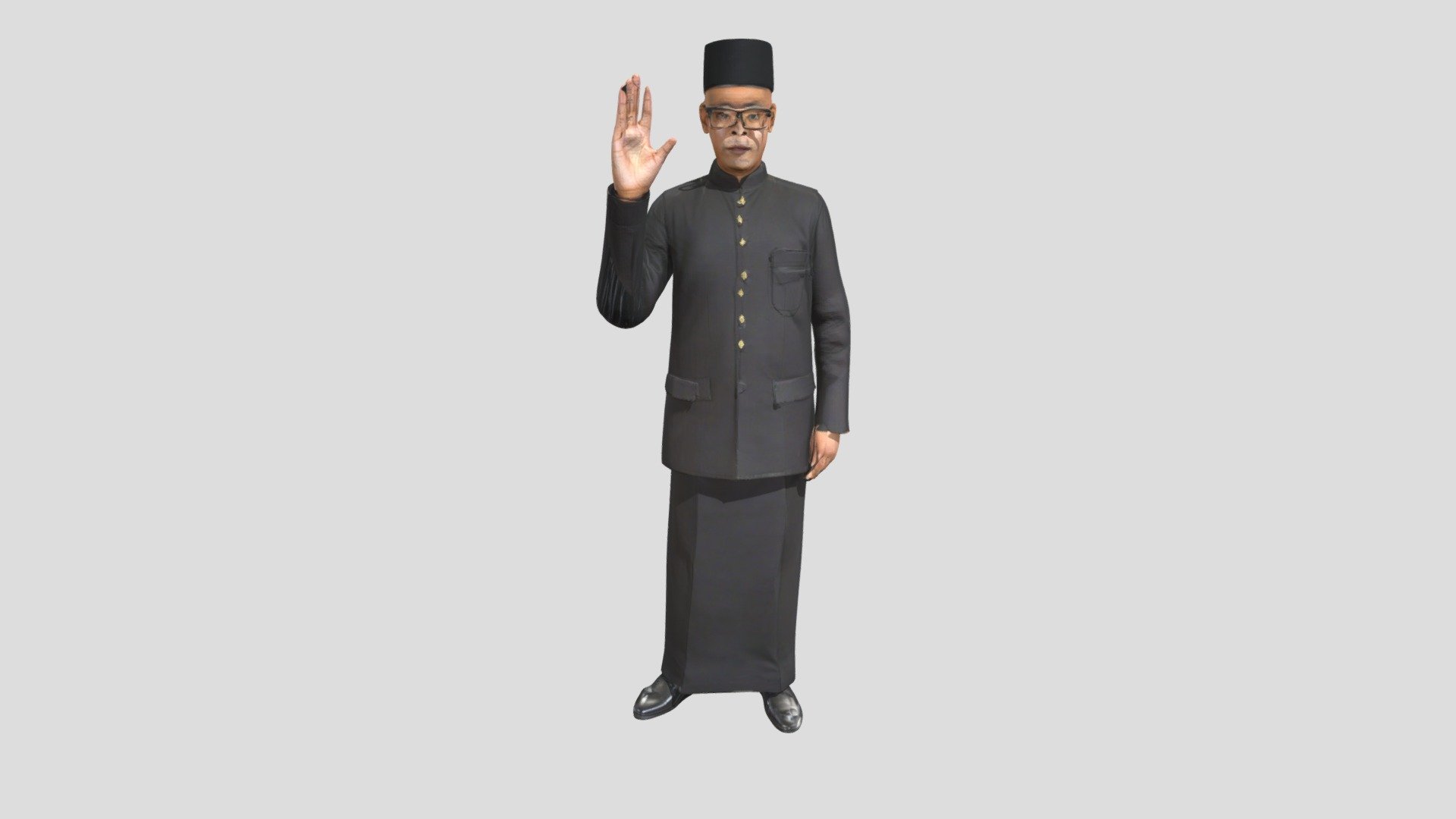 Baju Melayu Hitam - Download Free 3D model by wanmohdafiq [0582899 ...