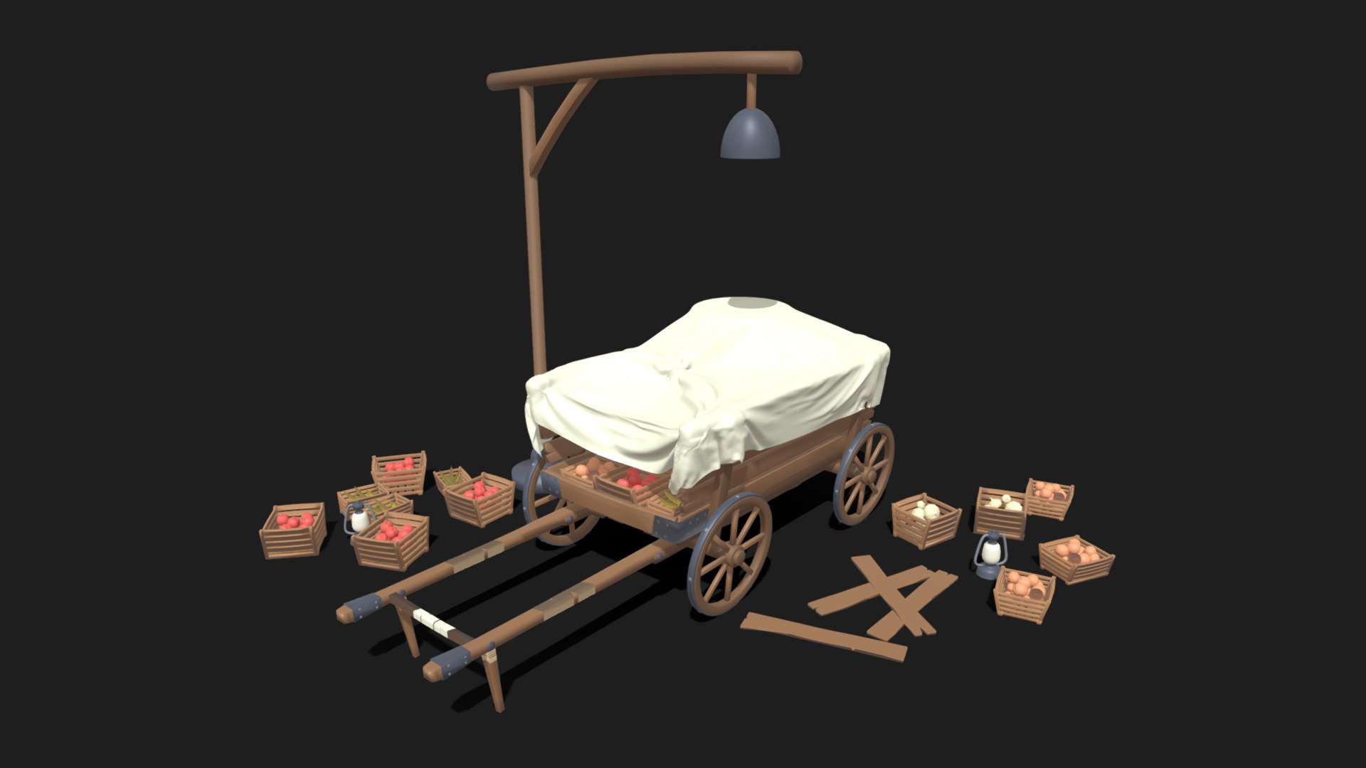 Wooden cart - Download Free 3D model by BazzaTRD [0583798] - Sketchfab