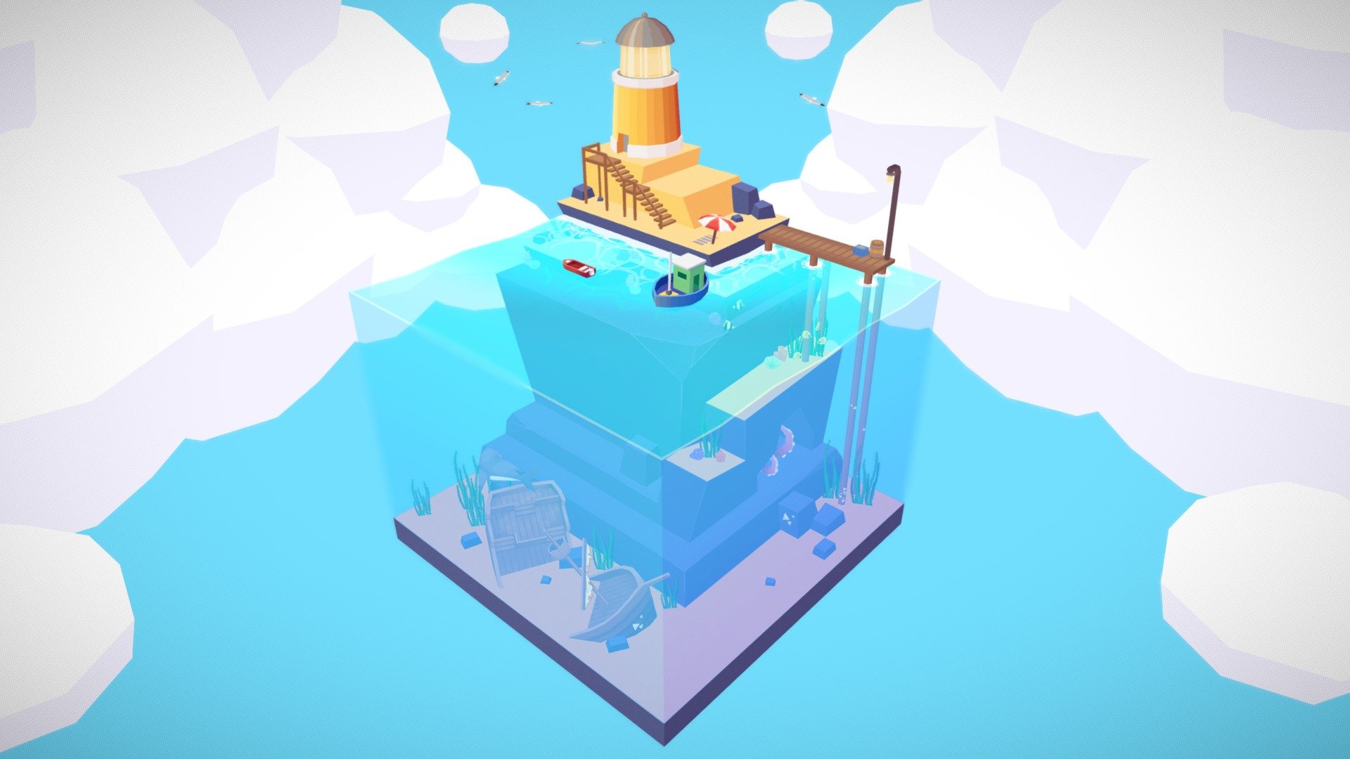 Little Seaside - 3D model by sebbyling (@ghsfan3) [0583f05] - Sketchfab