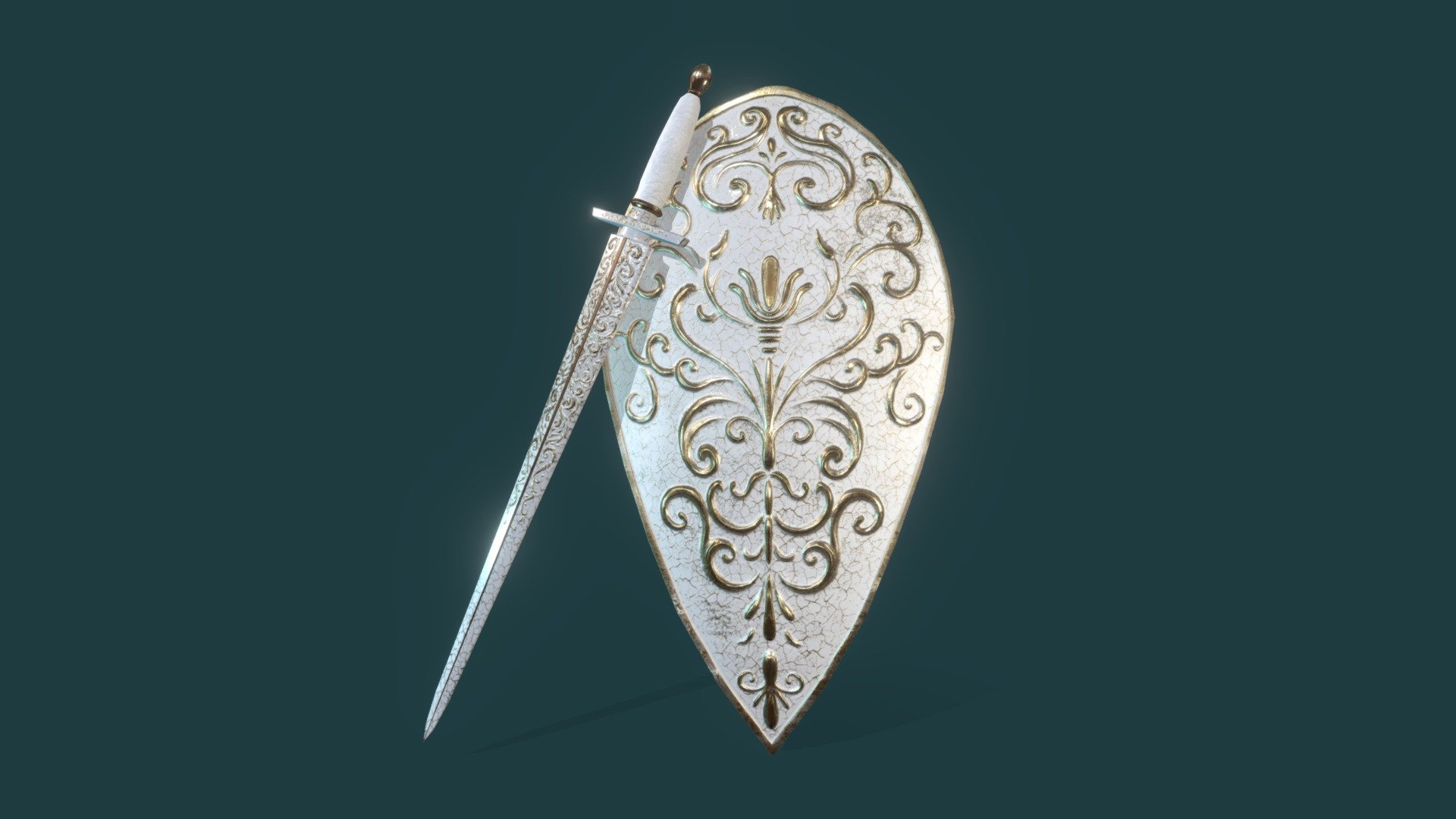 Baroque Sword and Shield - 3D model by Kimberley Munro (@kimberleymunro ...