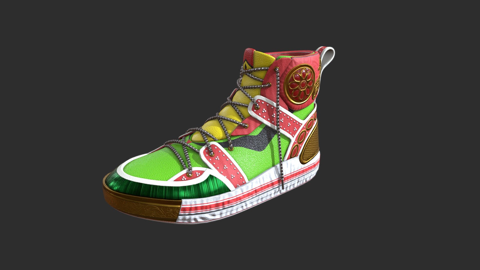Kathakali Sneaker | #thegreatshoecase - 3D model by Athul Johny (@athuljohny77) [0588f11 ...