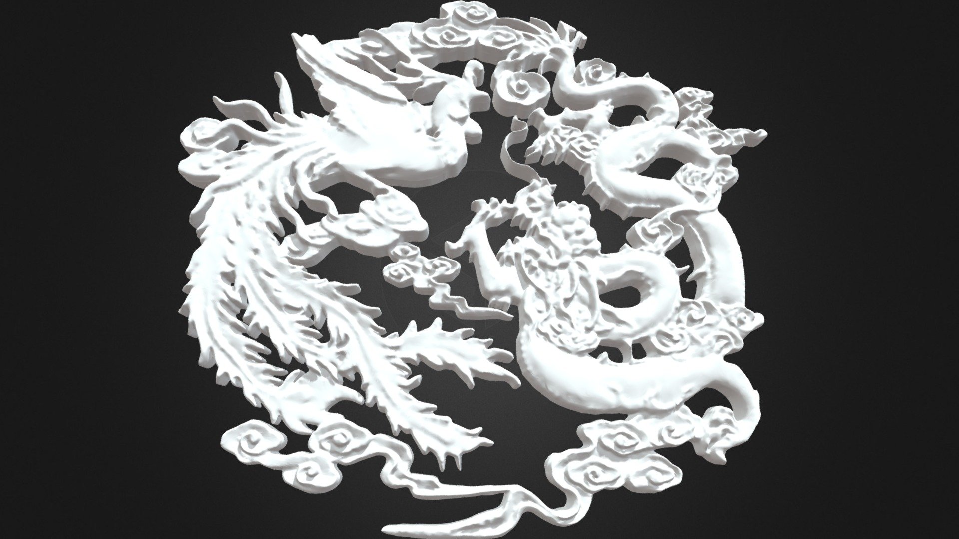 3D Art Dragon and Phoenix Stencil - Buy Royalty Free 3D model by MR ...