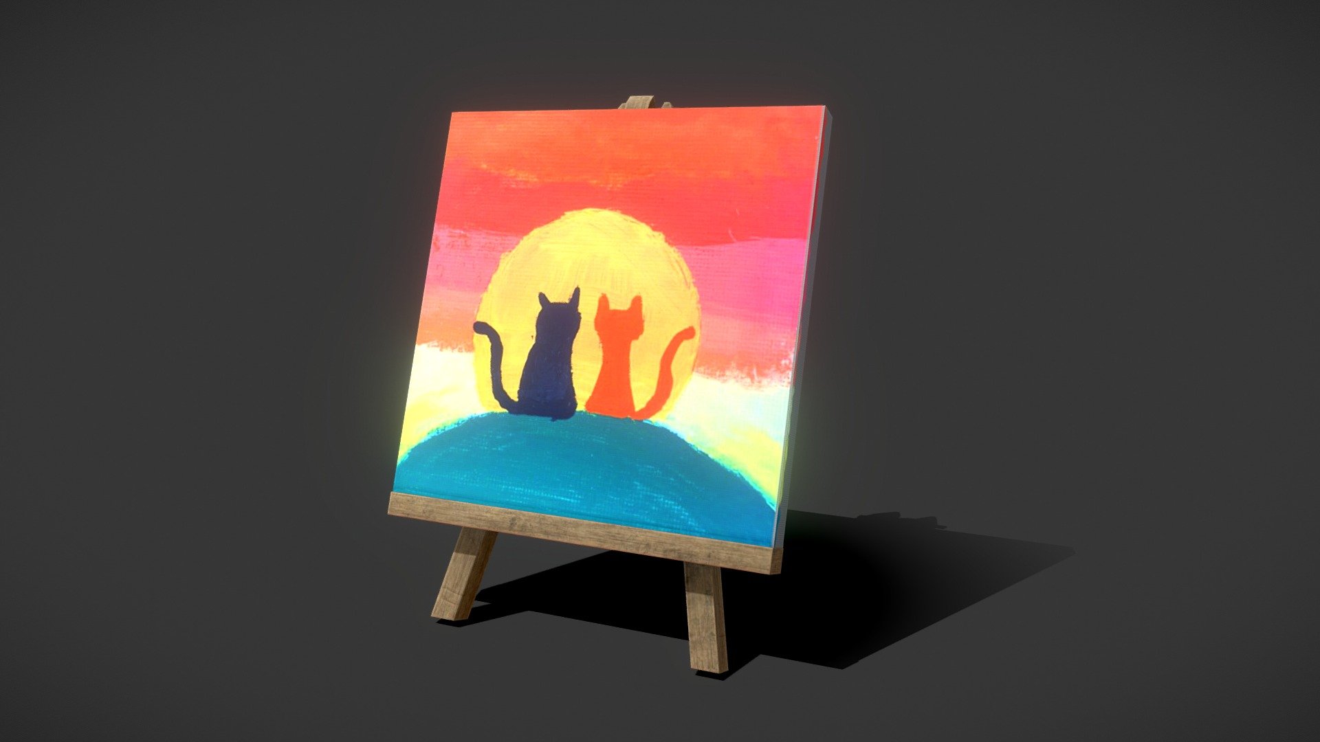 Easel Cat - Download Free 3D model by Zambur [058cc6a] - Sketchfab