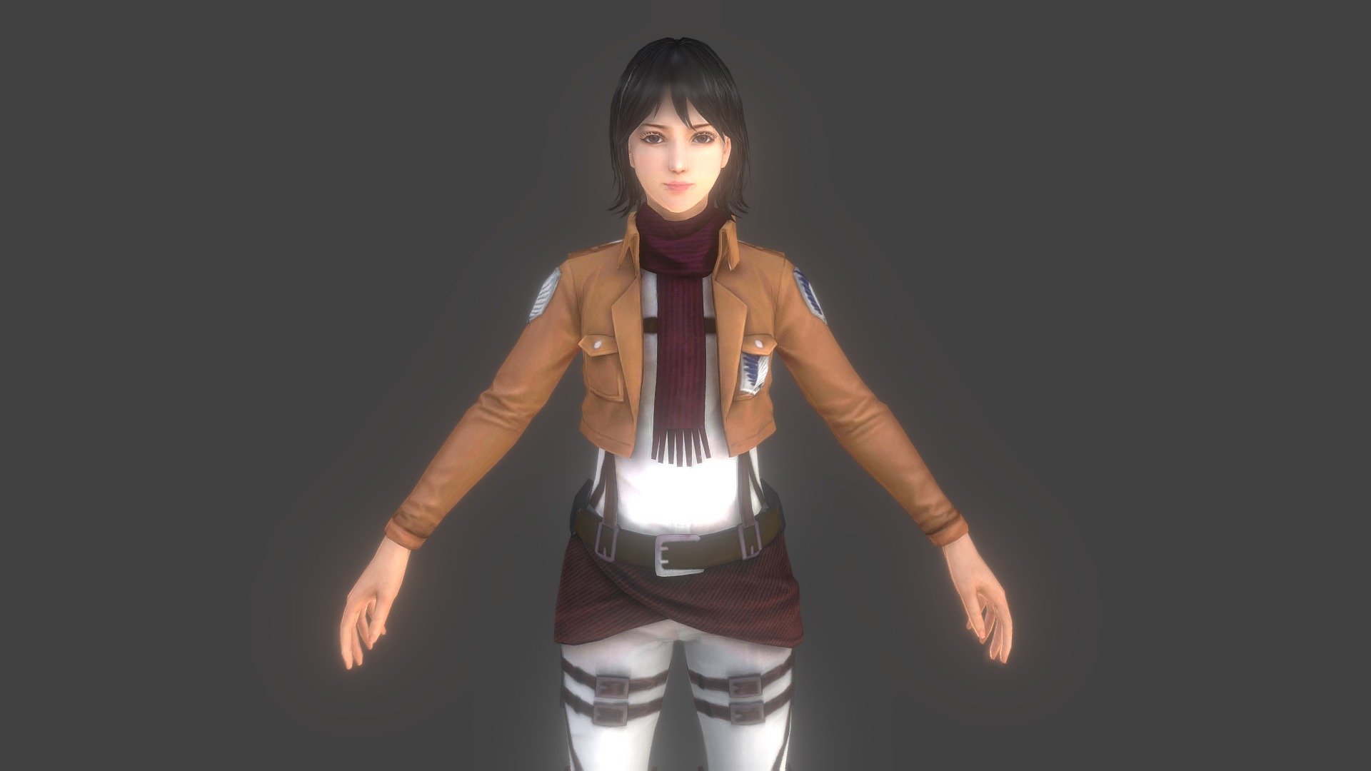 Free Fire X AOT 3D Model - Mikasa Set Bundle - 3D model by ...