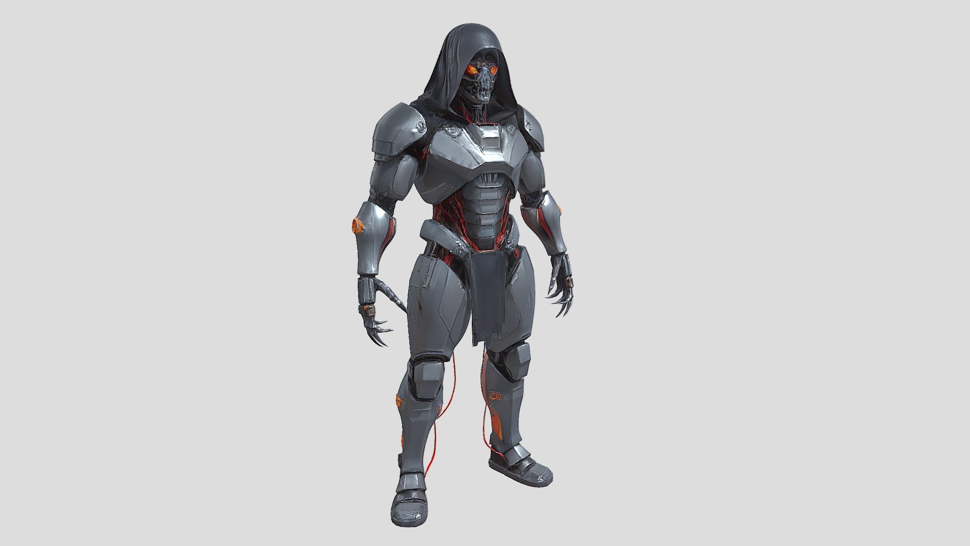 futuristic armored humanoid robot demon - 3D model by david.com.dsn ...