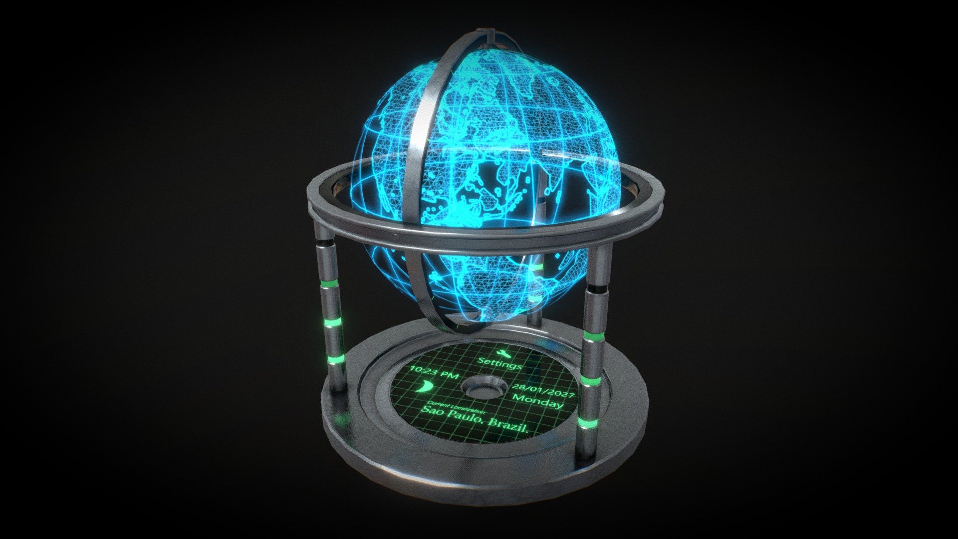 Futuristic Globe - 3D model by Gabrielbibo [059ee9b] - Sketchfab