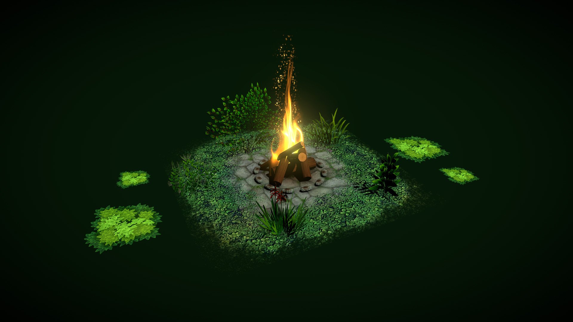 Campfire Scene - 3D model by Filip Łęski (@filipleski) [05a0eef ...