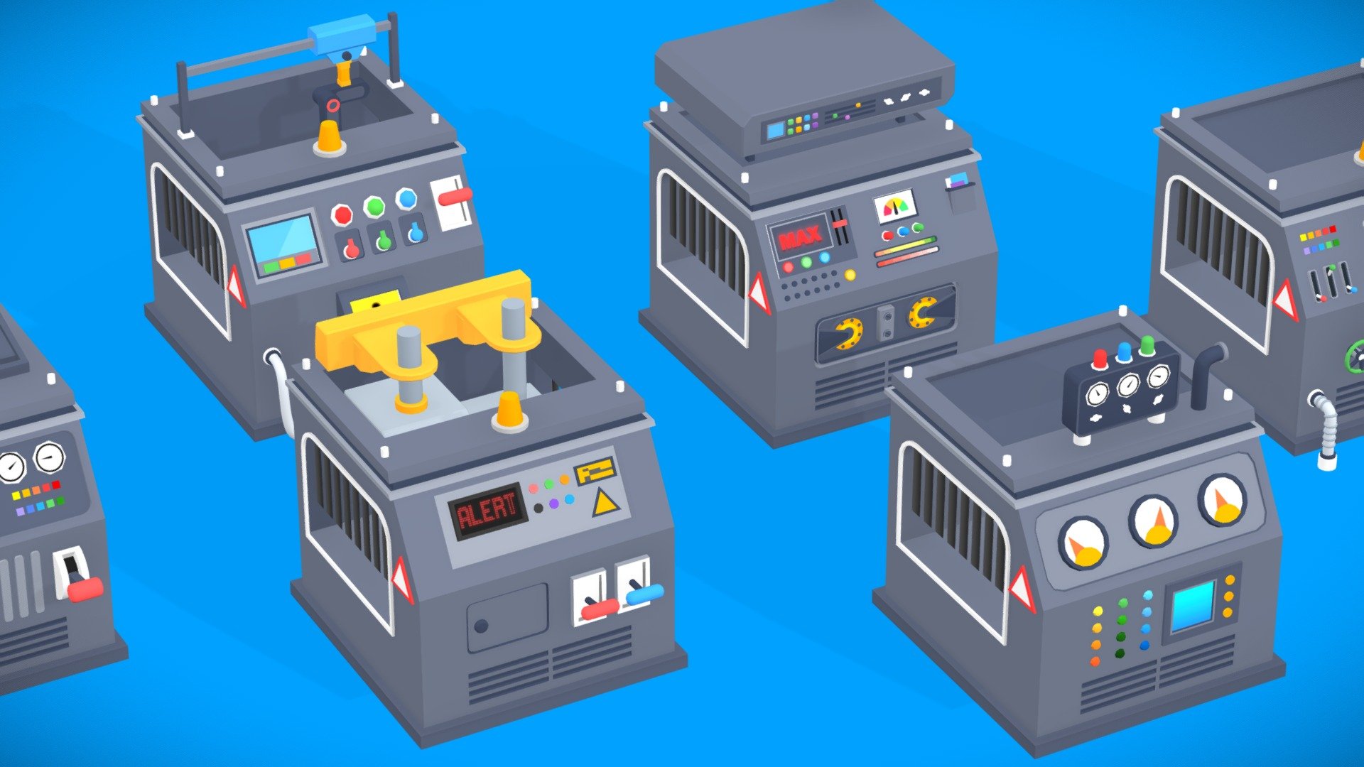 Low Poly Factory Machine Animated Pack - 3 - Buy Royalty Free 3D model ...