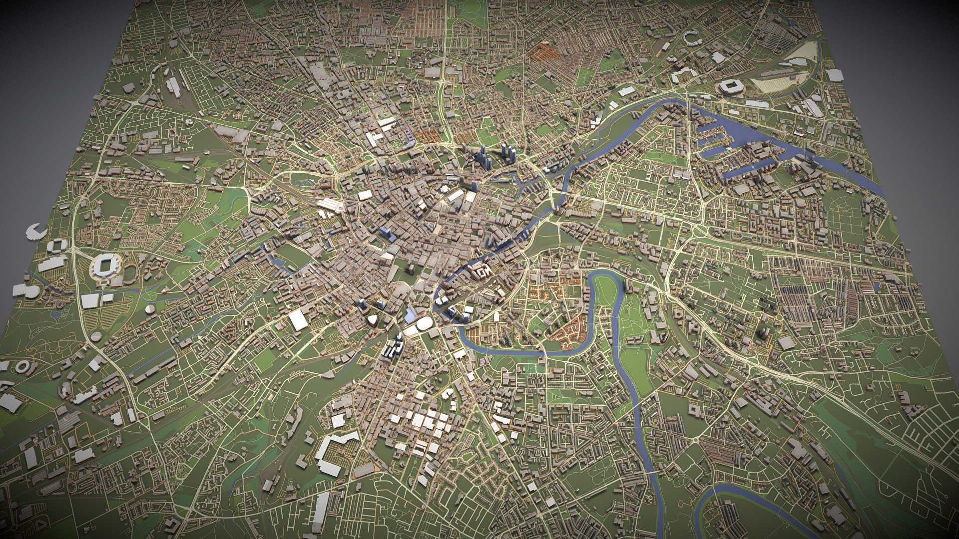 Manchester England - city and urban - Buy Royalty Free 3D model by ...